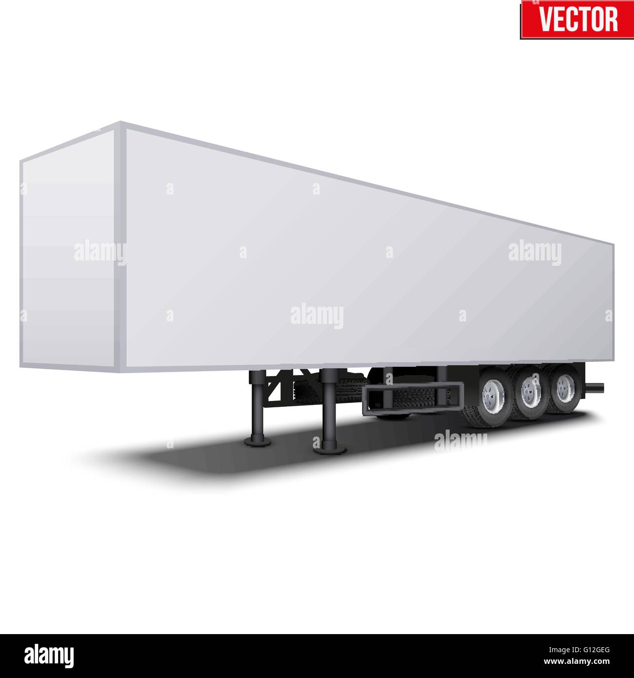 Blank white parked semi trailer Stock Vector Image & Art - Alamy
