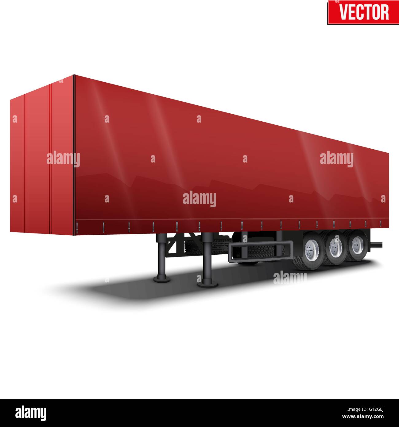 Red truck trailer container delivery Stock Vector Images - Alamy