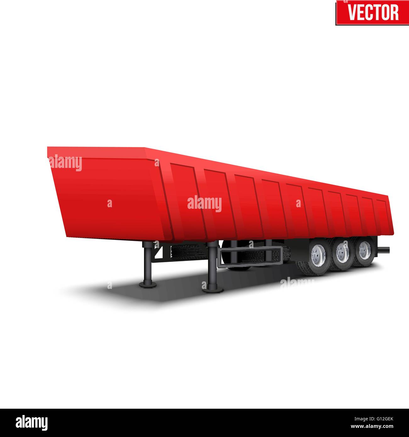 Blank parked red tipper semi trailer Stock Vector Image & Art - Alamy
