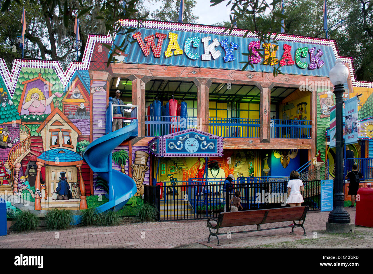 The Wacky Shack amusement ride in New Orleans' City Park Stock Photo ...