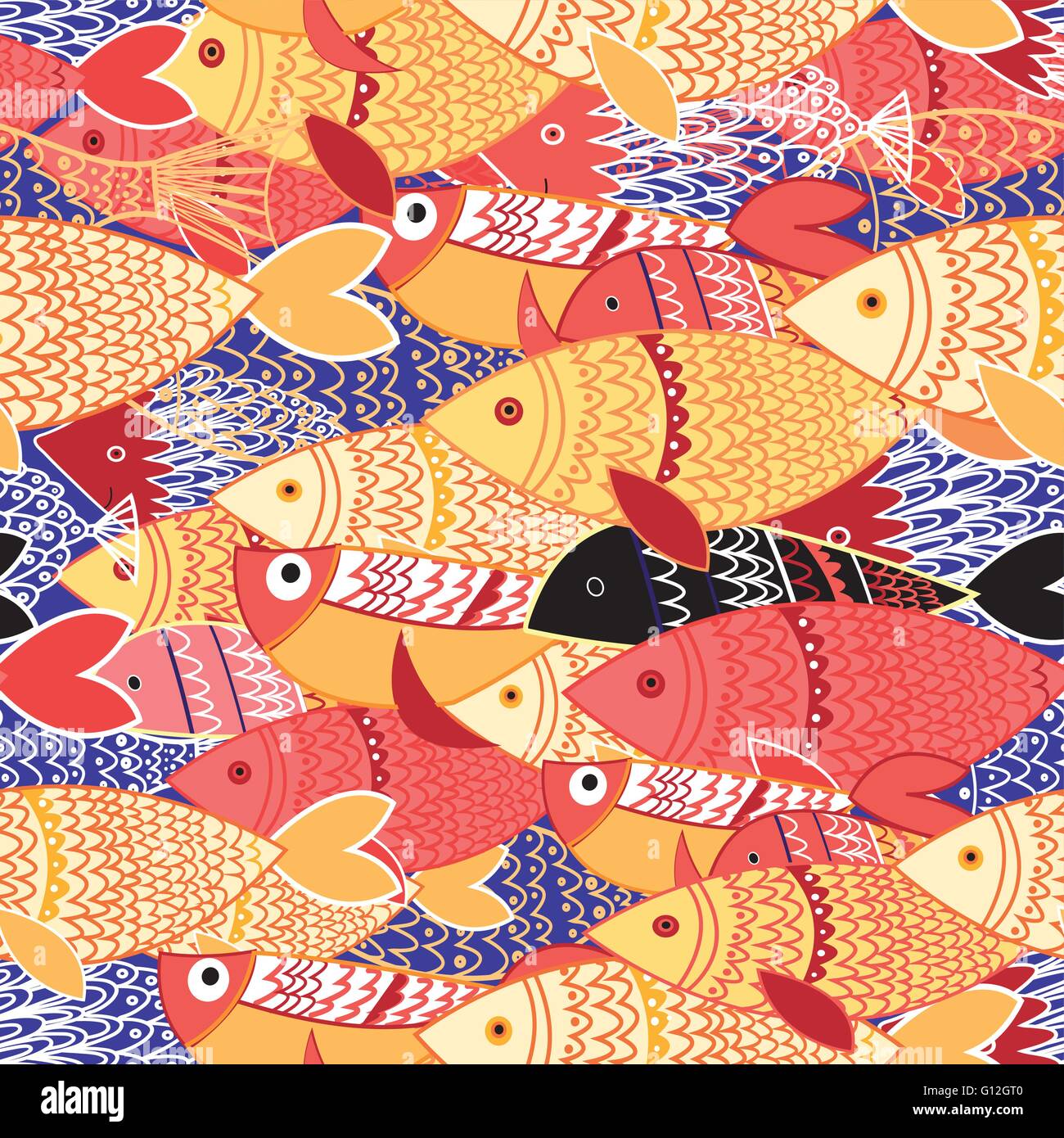 Seamless pattern of bright fish Stock Vector Image & Art - Alamy