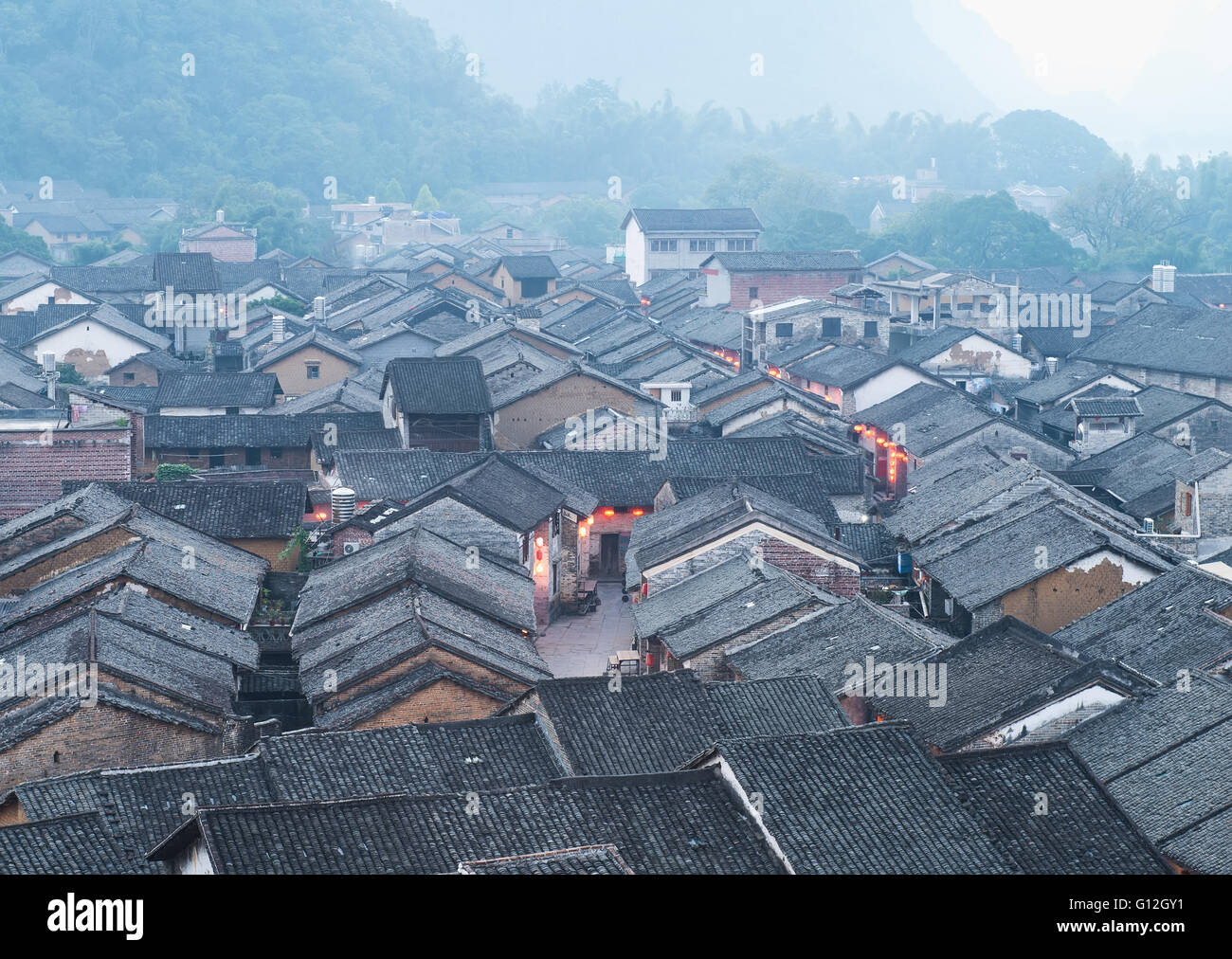 historic interest in china guangxi huangyao Stock Photo - Alamy