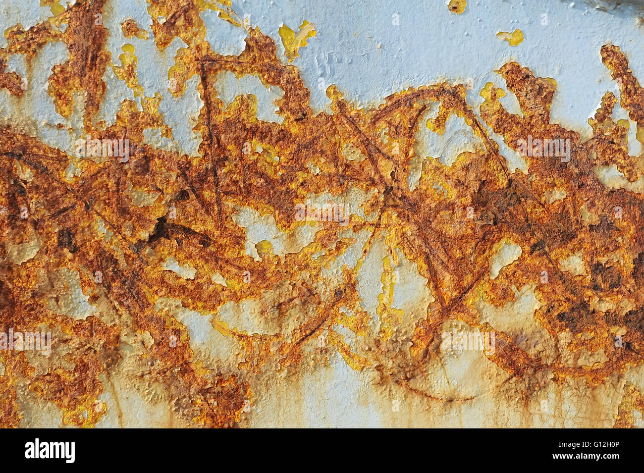 Metal texture with blue paint and rust Stock Photo - Alamy