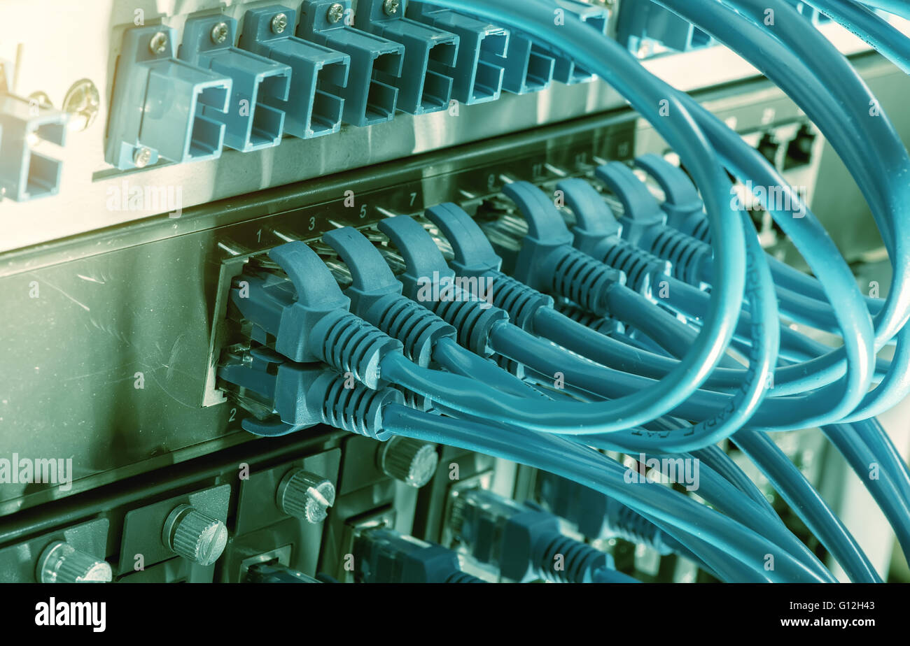 Network switch and ethernet cables,Data Center Concept Stock Photo - Alamy