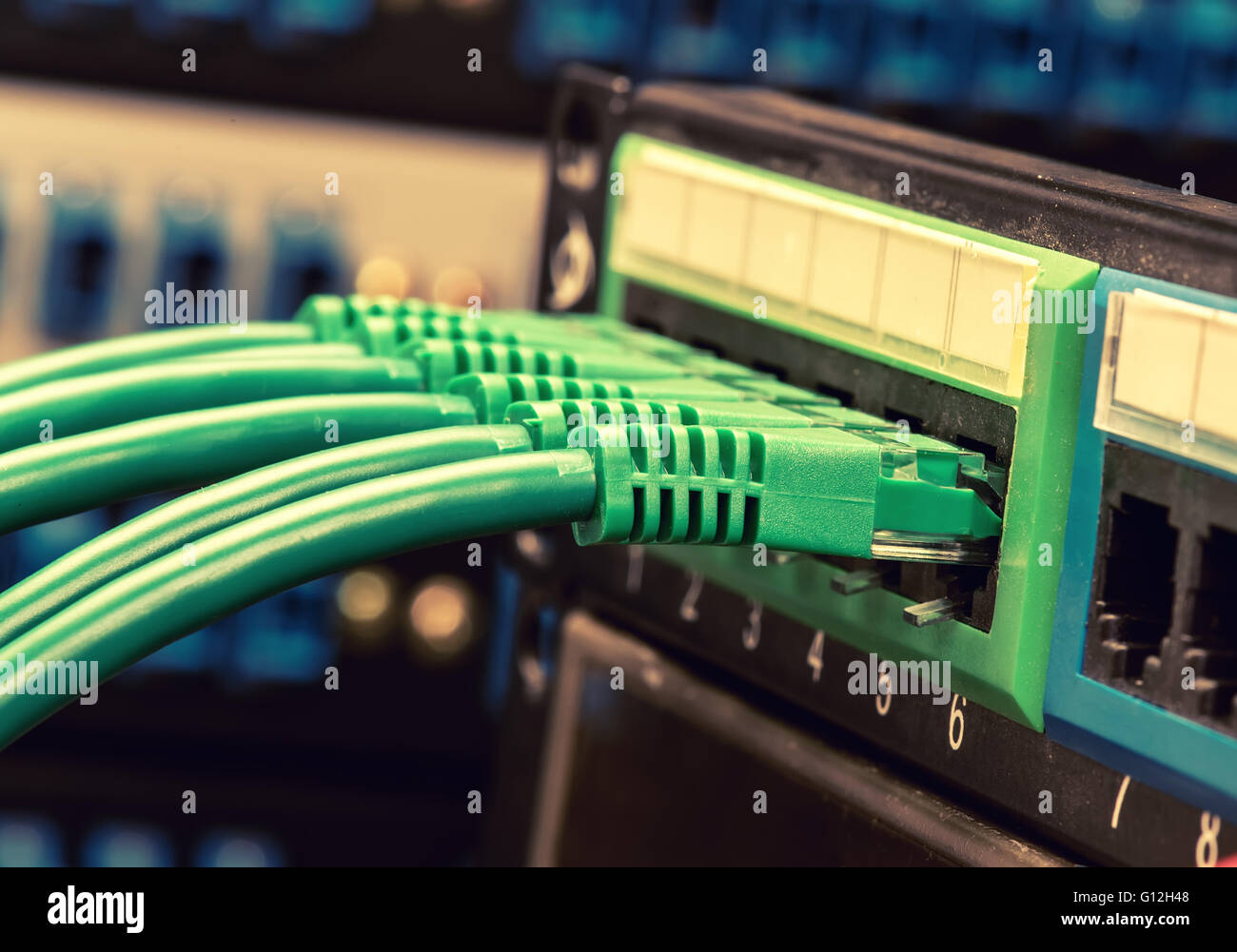 Network switch and ethernet cables,Data Center Concept Stock Photo - Alamy