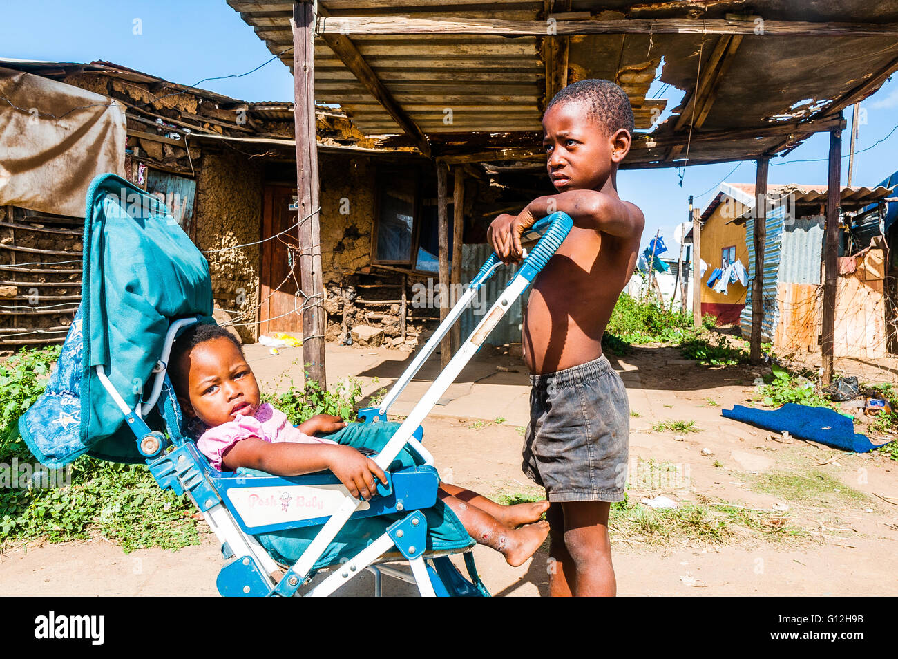 Bhambayi settlement in the Inanda township to the north of Durban Stock ...