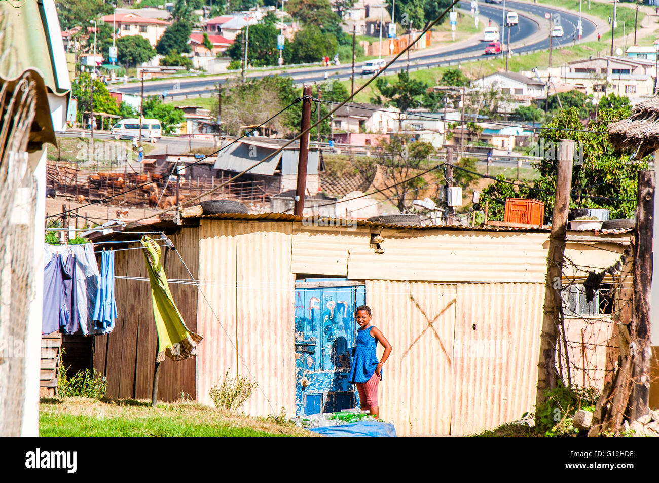 Bhambayi settlement in the Inanda township to the north of Durban Stock ...