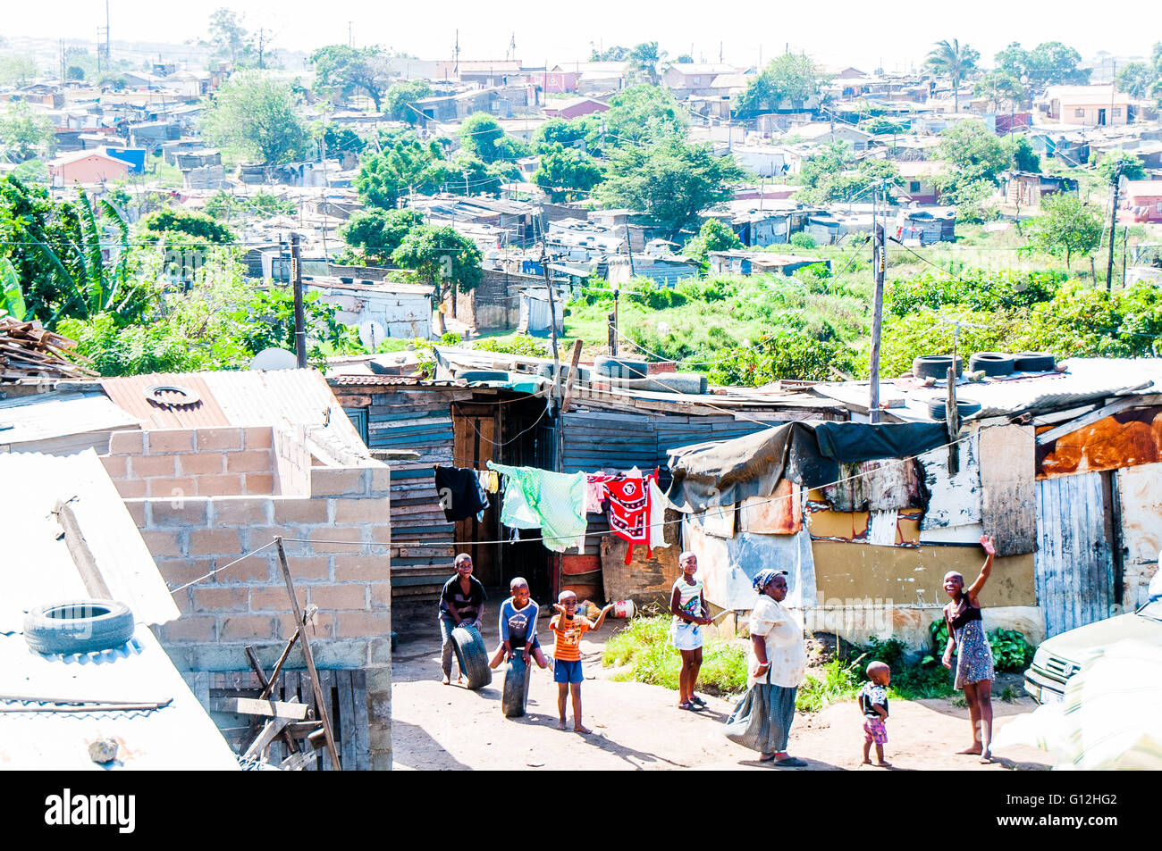 Bhambayi settlement in the Inanda township to the north of Durban Stock ...