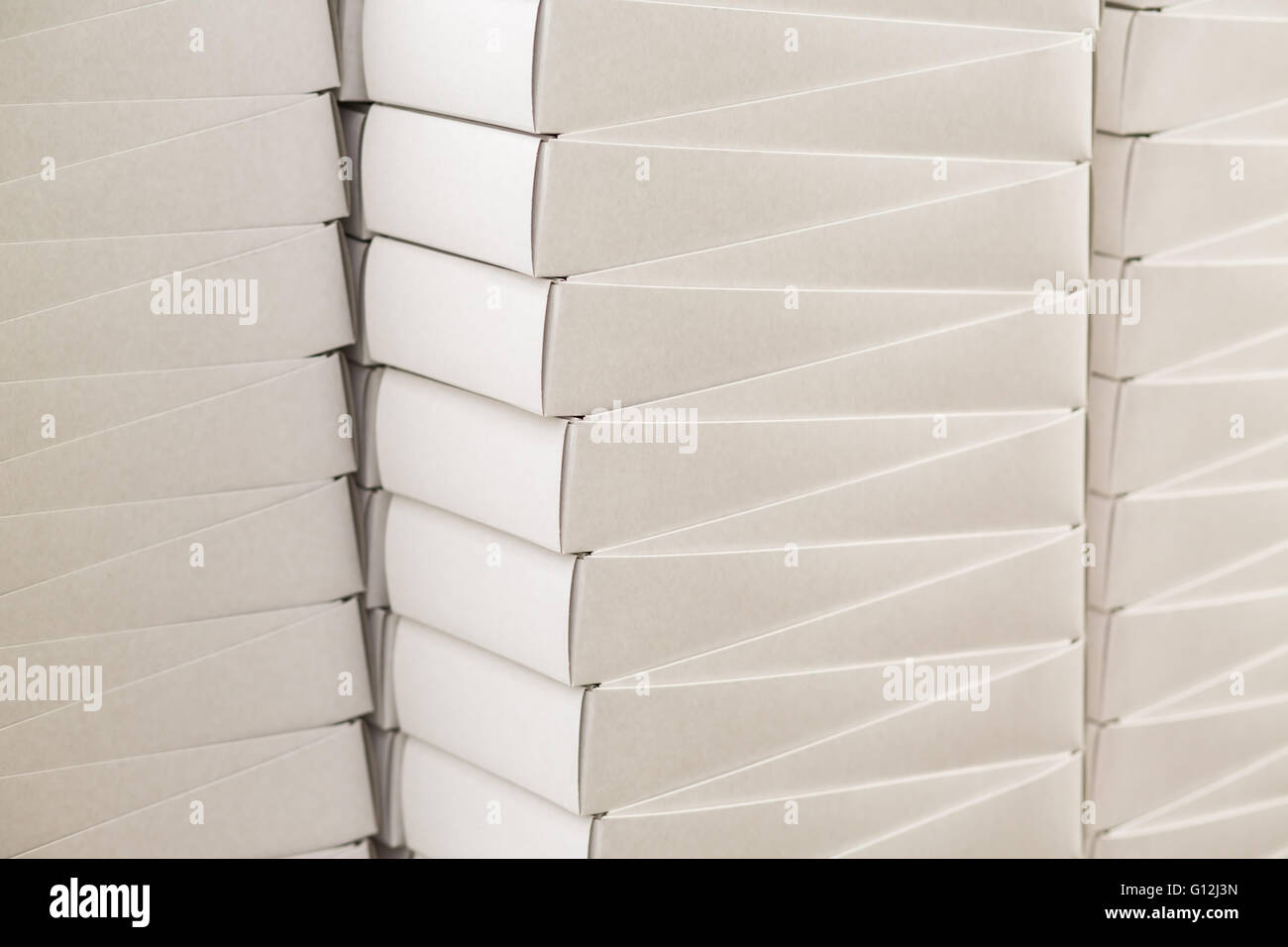 Stacks of plain white boxes Stock Photo - Alamy