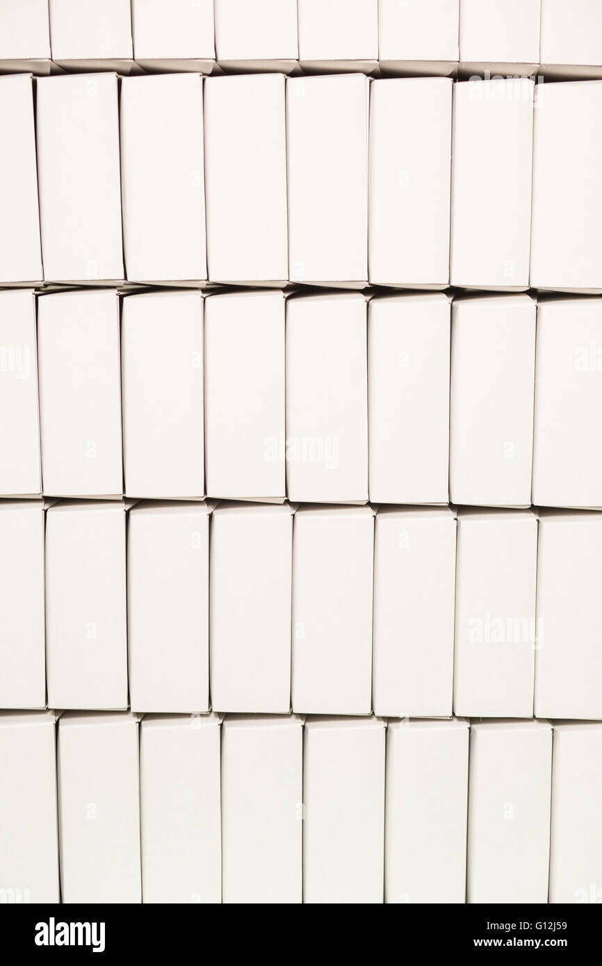 Rows of blank white boxes Stock Photo - Alamy
