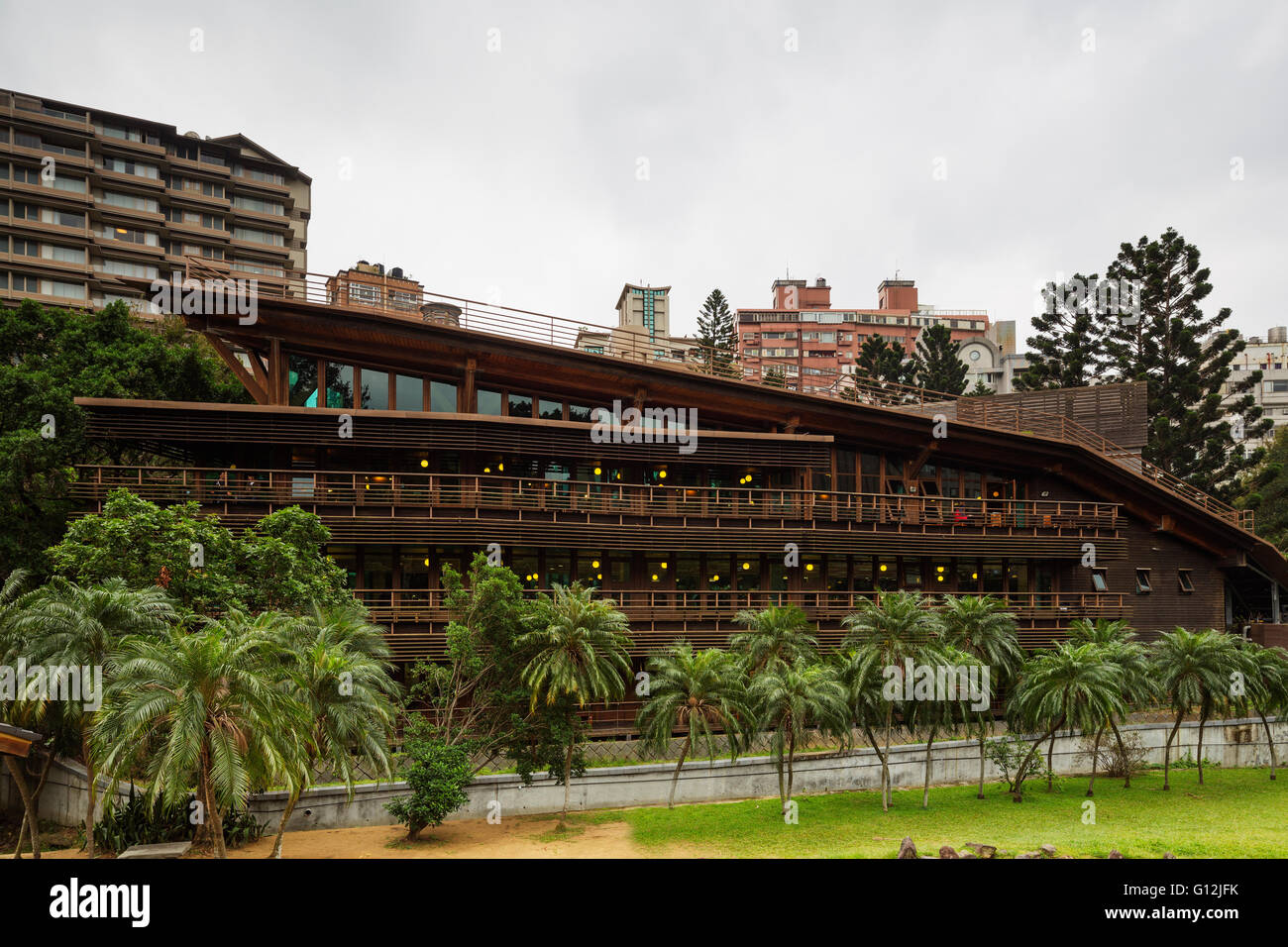 Taiwan, Taipei, Beitou wooden library Stock Photo - Alamy