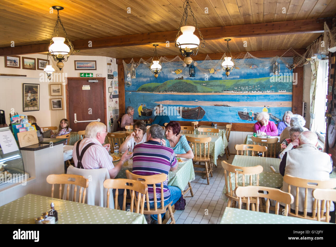 Fish,and,chip,chippy,shop.Having lunch in the Ferry Cabin popular fish ...