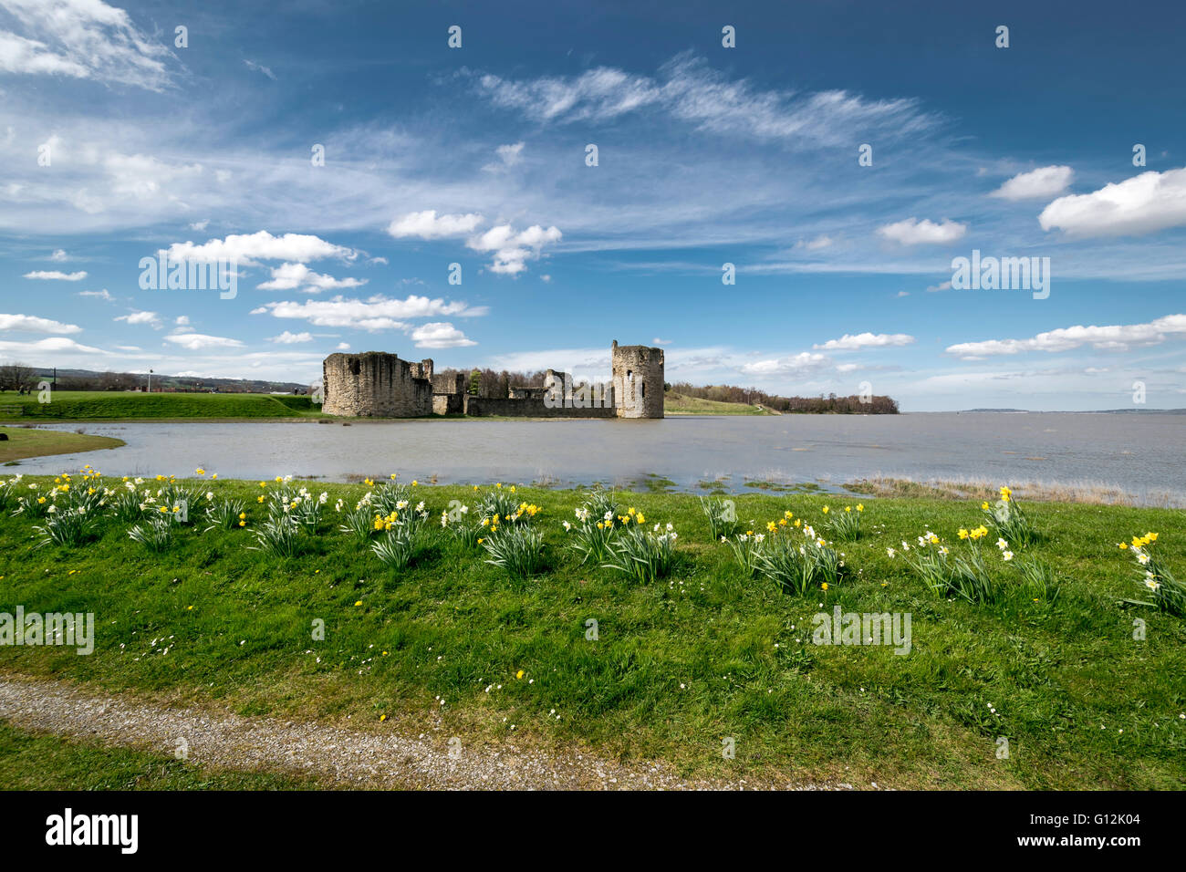 Flint Castle built by King Edward 1st in 1277-1286 located on the River ...