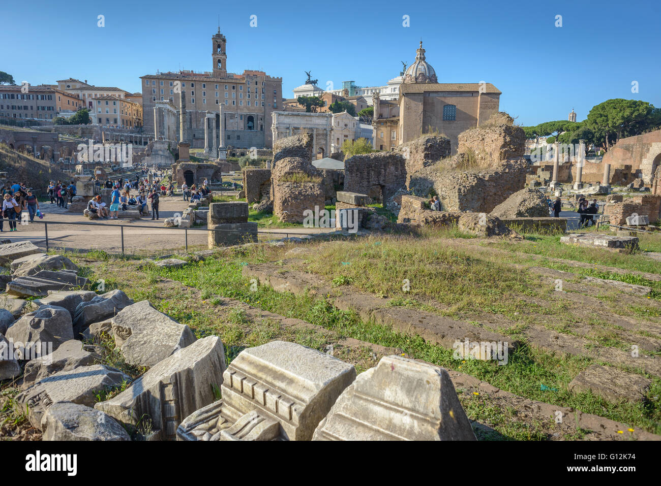 View of the ancient Roman Forum in Rome, Italy Stock Photo - Alamy