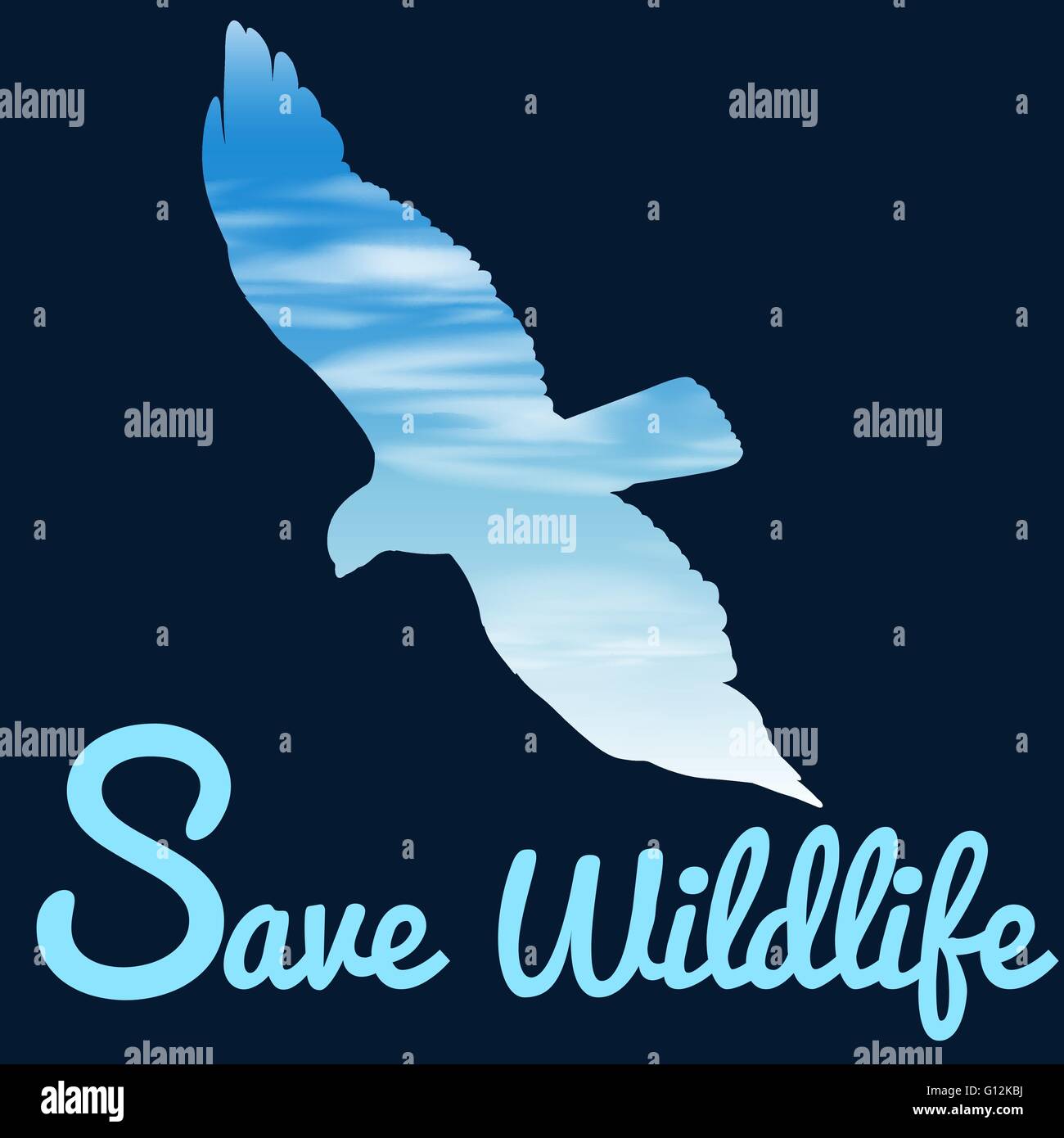 Save wildlife theme with bird flying illustration Stock Vector Image ...