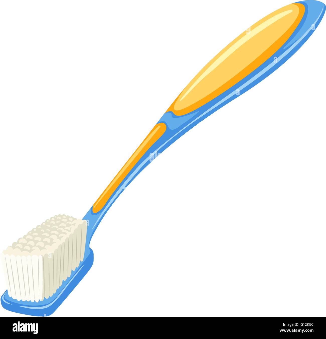 Toothbrush in blue and yellow color illustration Stock Vector Image ...