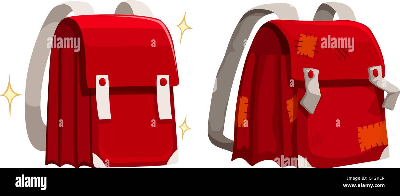 Schoolbags new and old illustration Stock Vector Image & Art - Alamy