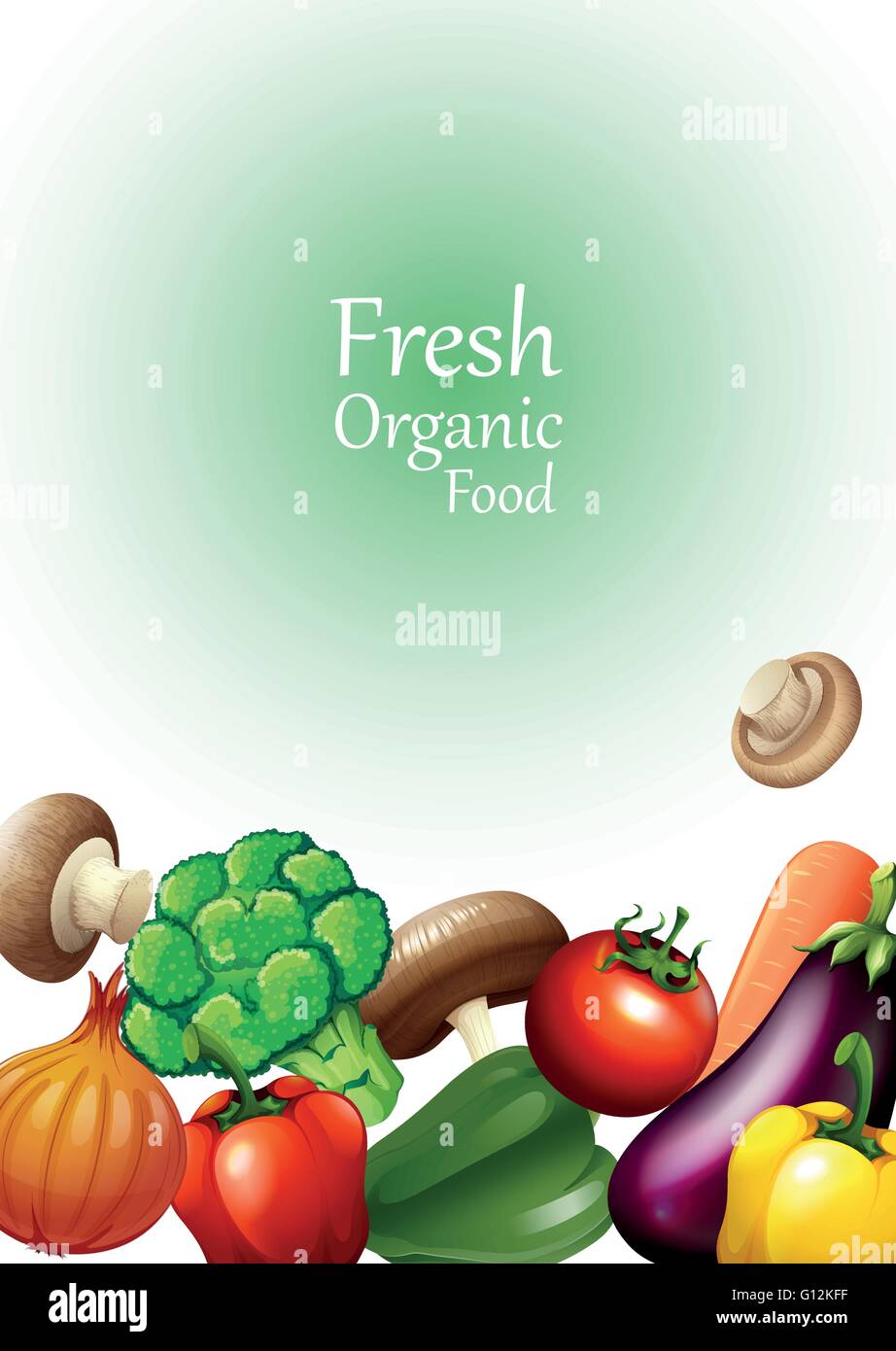 Poster design with fresh vegetables illustration Stock Vector Image ...