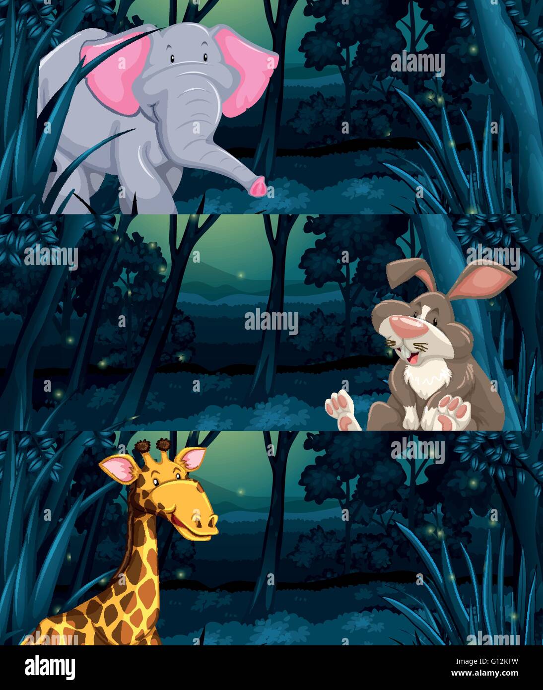 Jungle night Stock Vector Images - Alamy