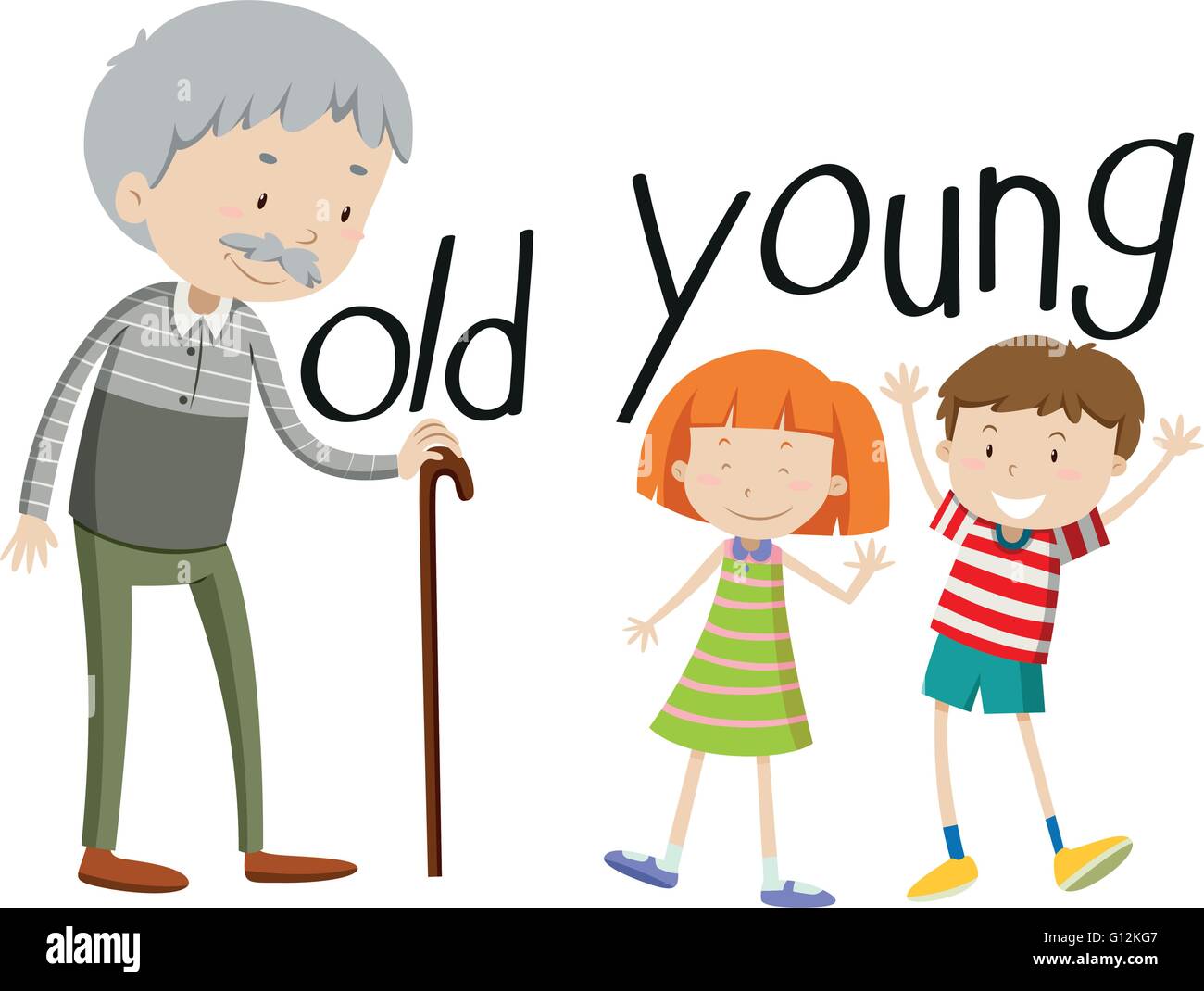 Old with young Stock Vector Images - Alamy