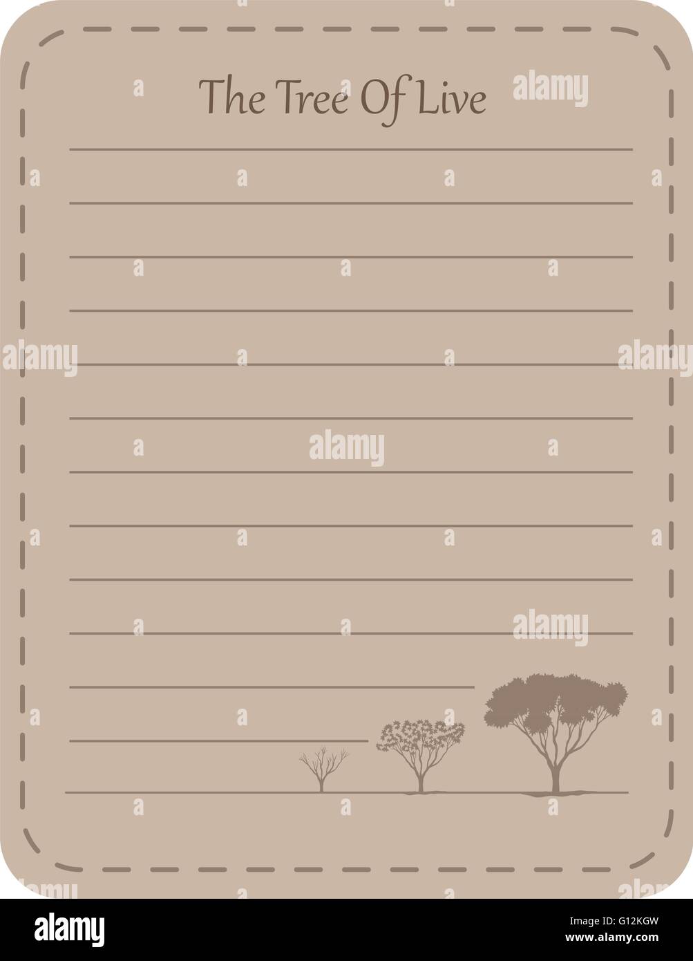 Line paper design with tree of live illustration Stock Vector Image ...