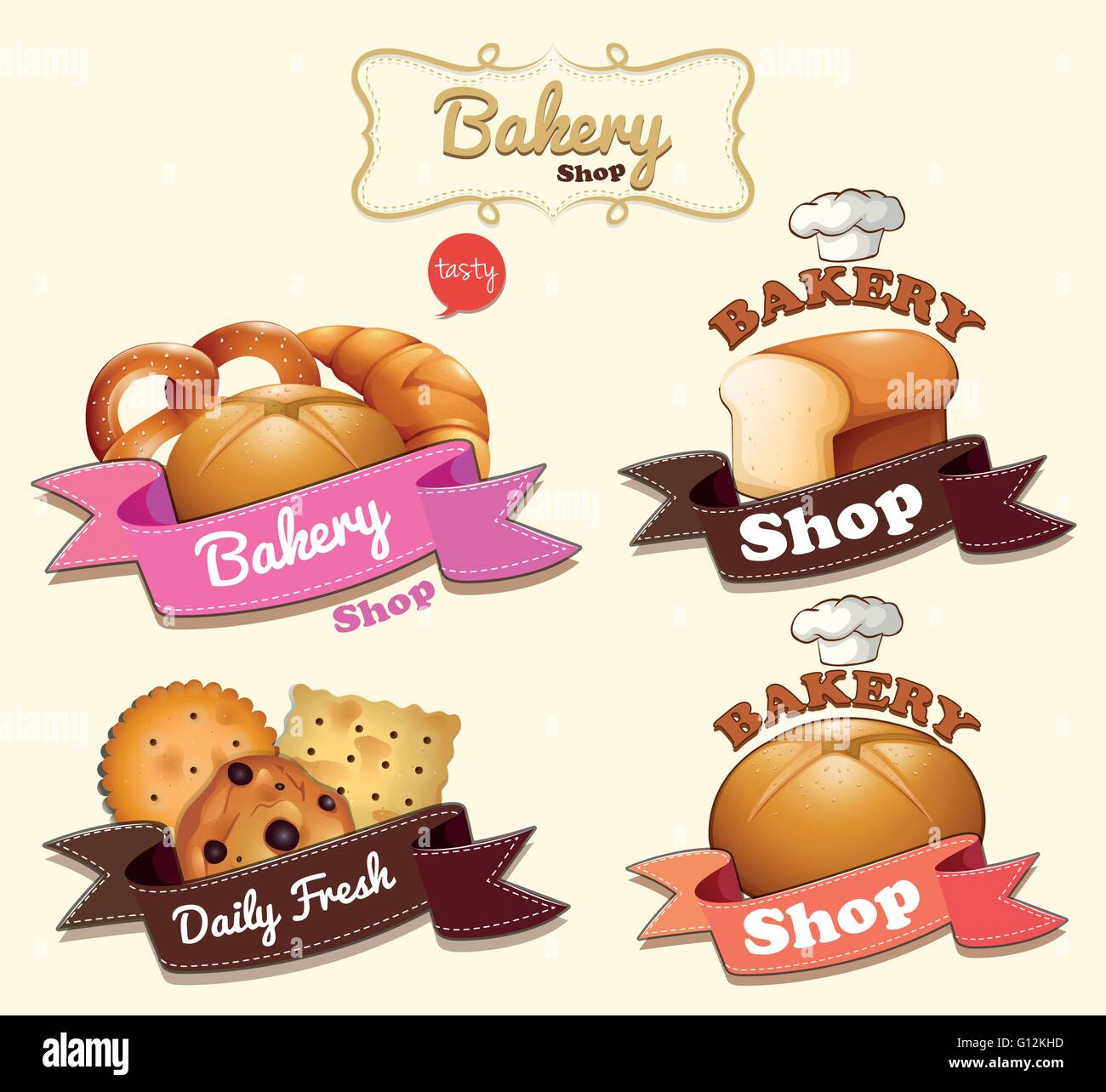 Bakery shop logo design illustration Stock Vector Image & Art - Alamy