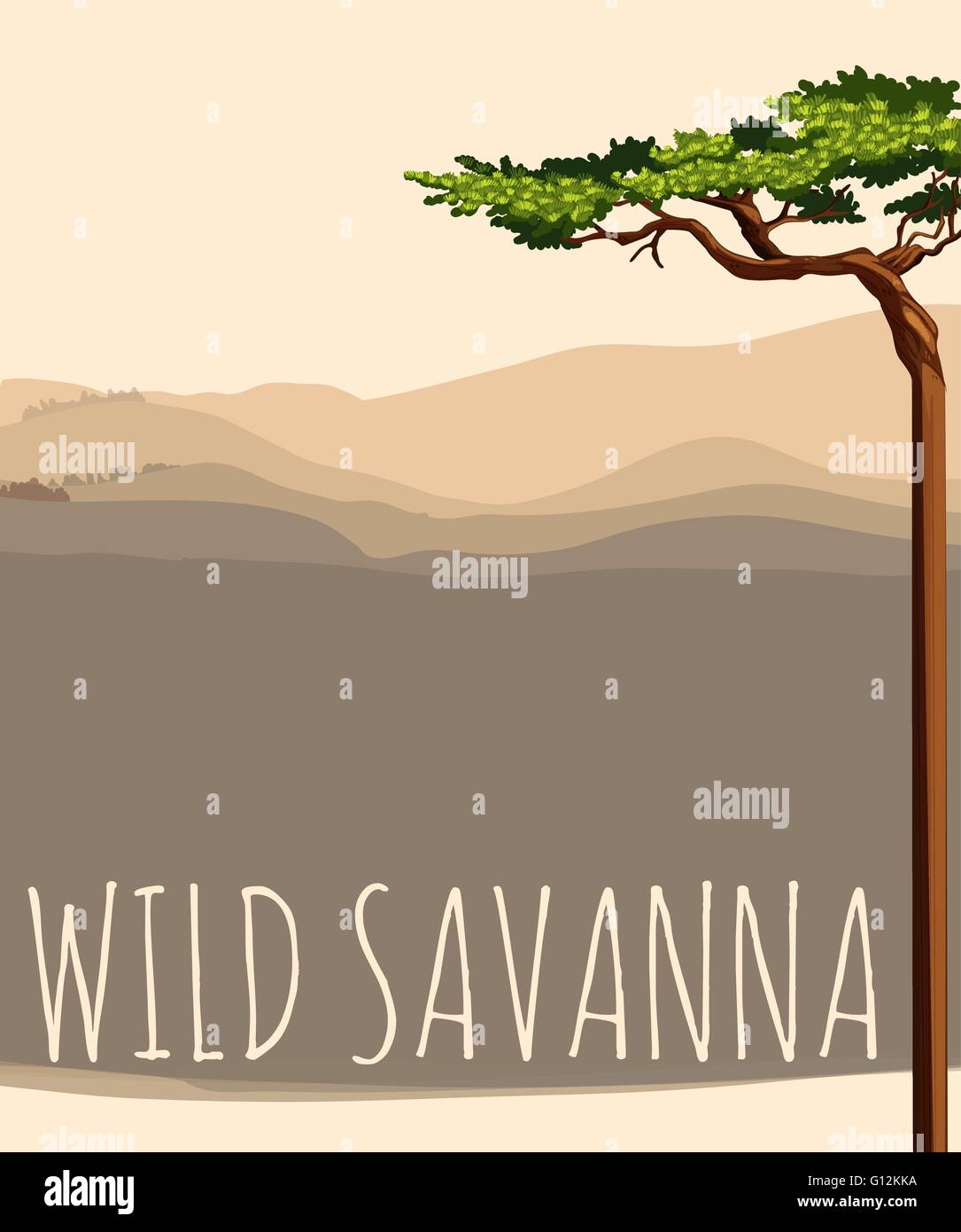 Nature scene with wild savanna illustration Stock Vector Image & Art ...