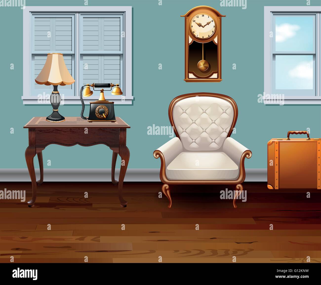 Room full furniture Stock Vector Images - Alamy
