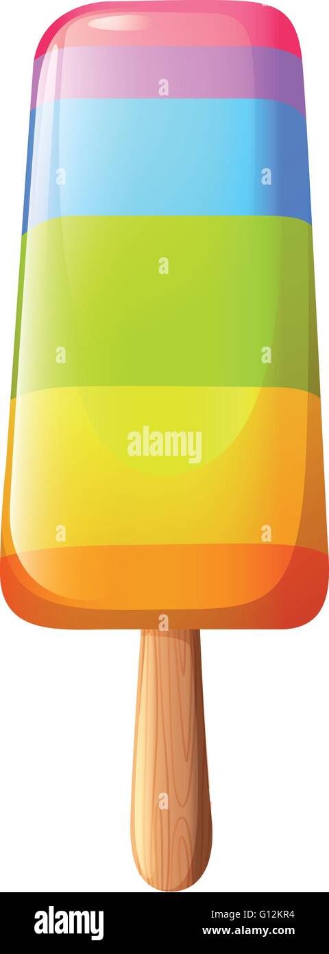 Rainbow icecream on stick illustration Stock Vector Image & Art - Alamy