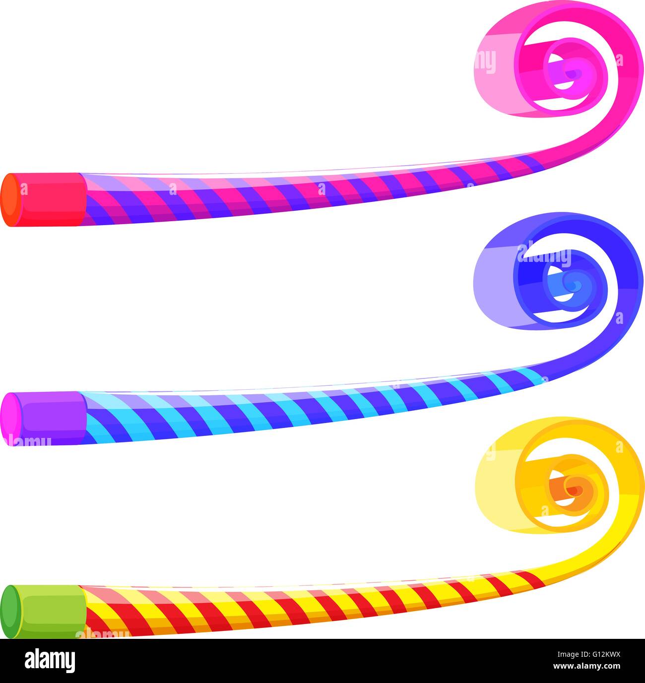 Party musical straw in many colors illustration Stock Vector Image ...