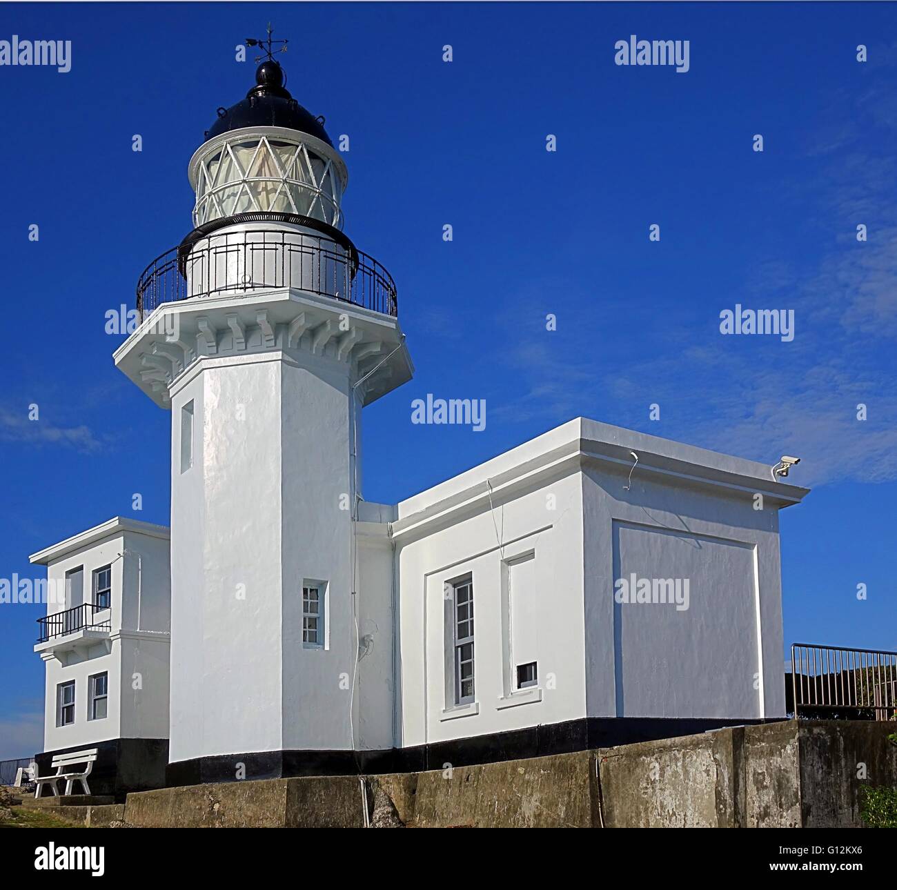 Vintage lighthouse on the island of Cijin in southern Taiwan Stock ...