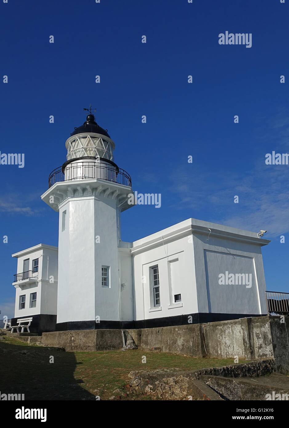 Vintage lighthouse on the island of Cijin in southern Taiwan Stock ...