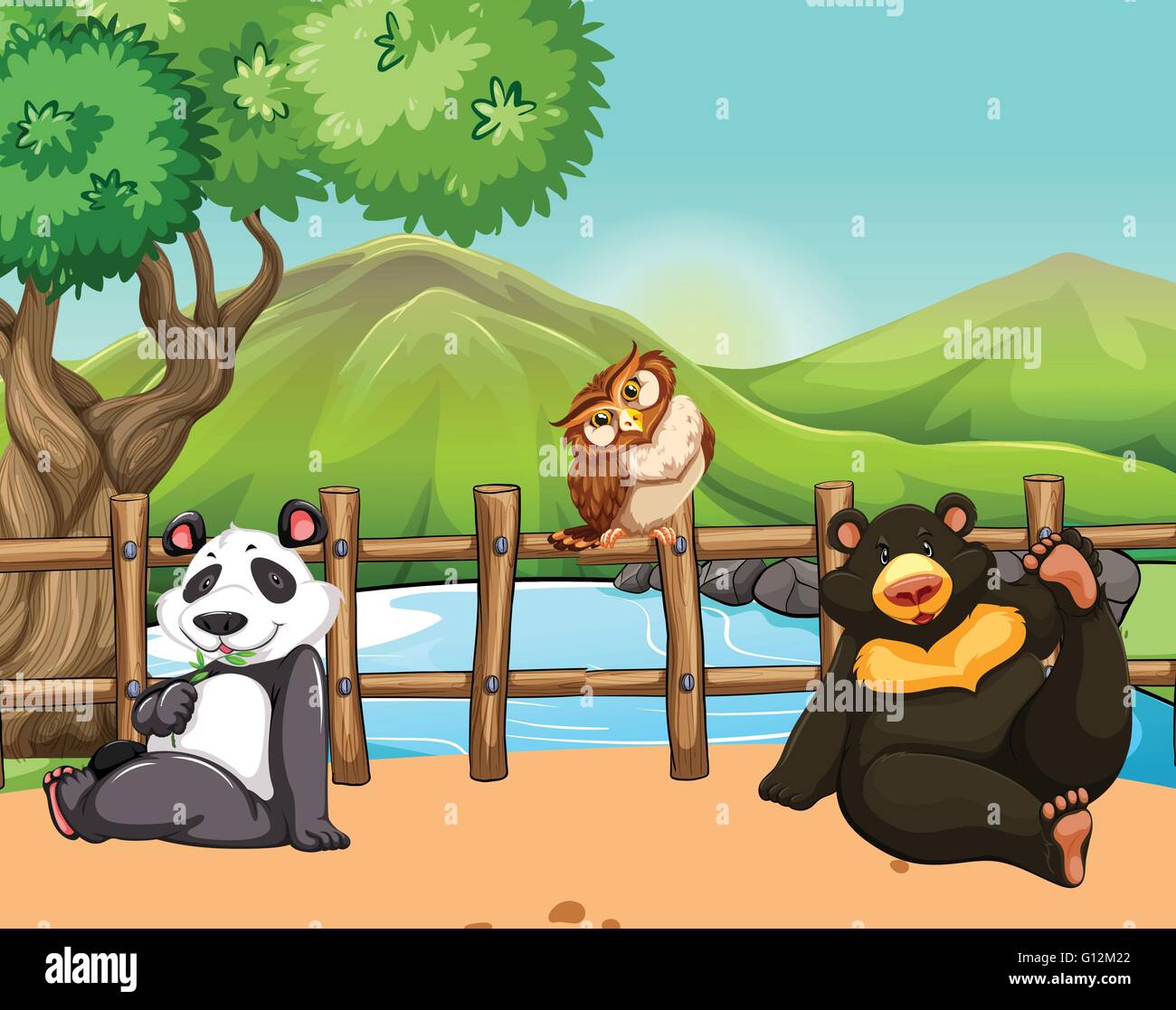 Wild animals on the ground illustration Stock Vector Image & Art - Alamy