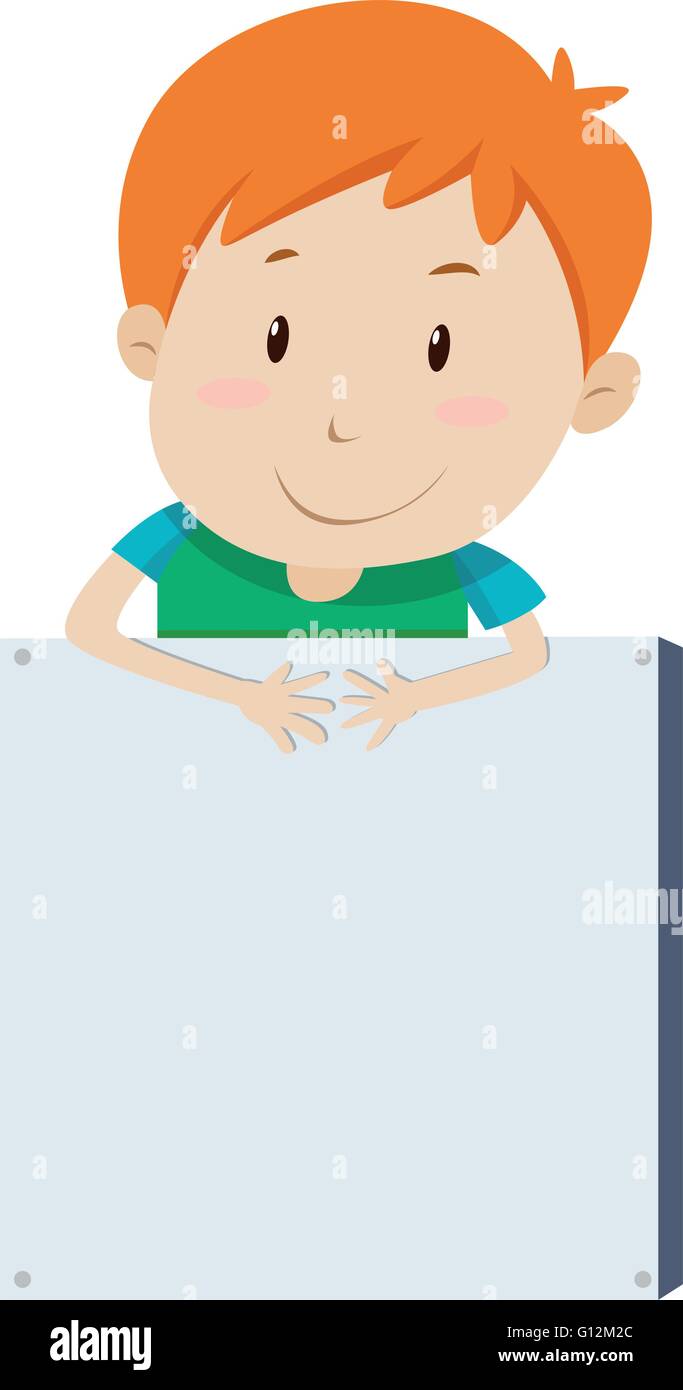 Little boy and empty board illustration Stock Vector Image & Art - Alamy