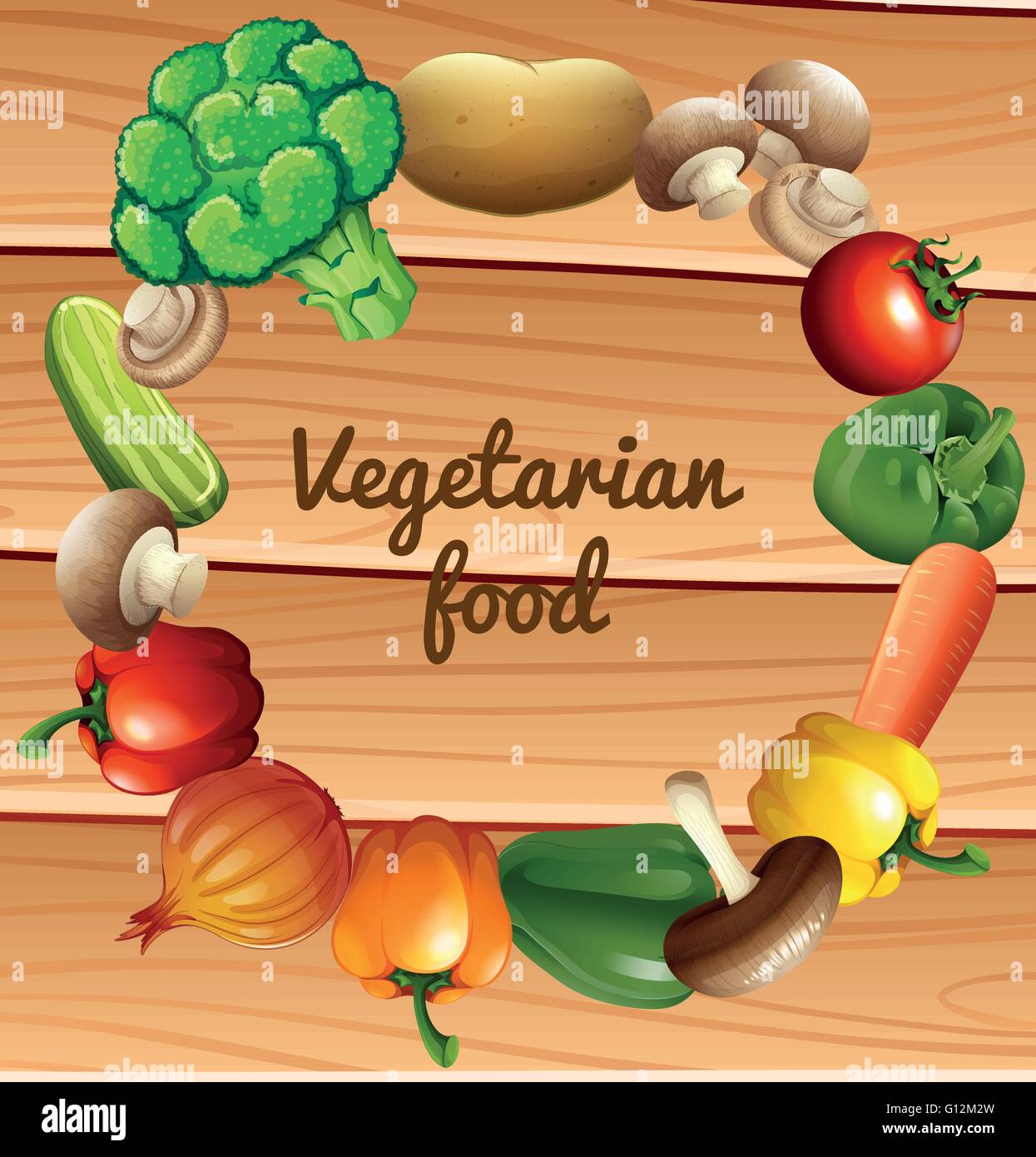 Poster with fresh vegetables illustration Stock Vector Image & Art - Alamy