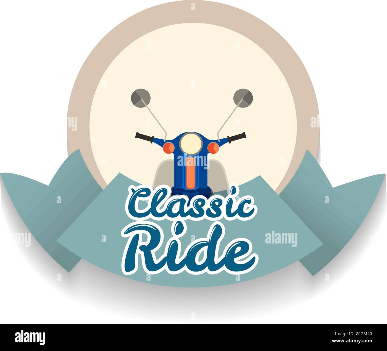 Banner design with retro scooter illustration Stock Vector Image & Art ...
