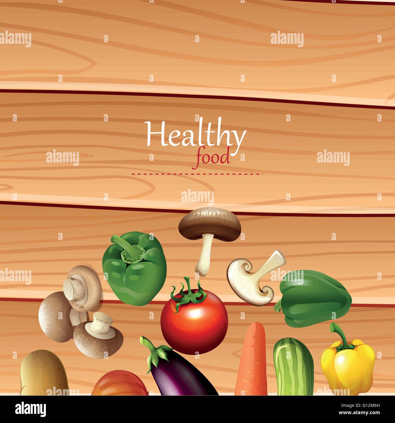 Poster design with fresh vegetables illustration Stock Vector Image ...