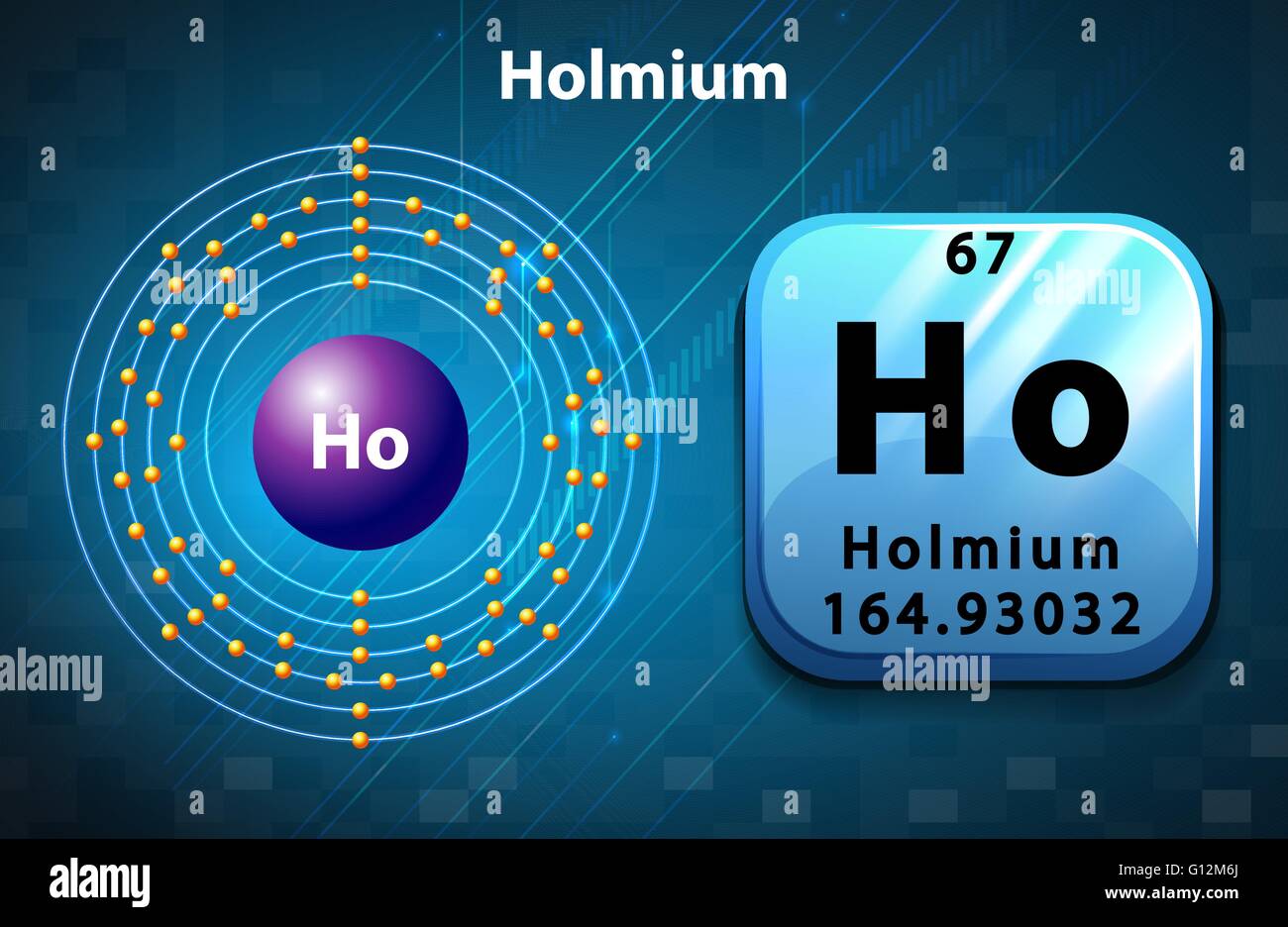 Symbol and electron diagram for Holmium illustration Stock Vector Image ...