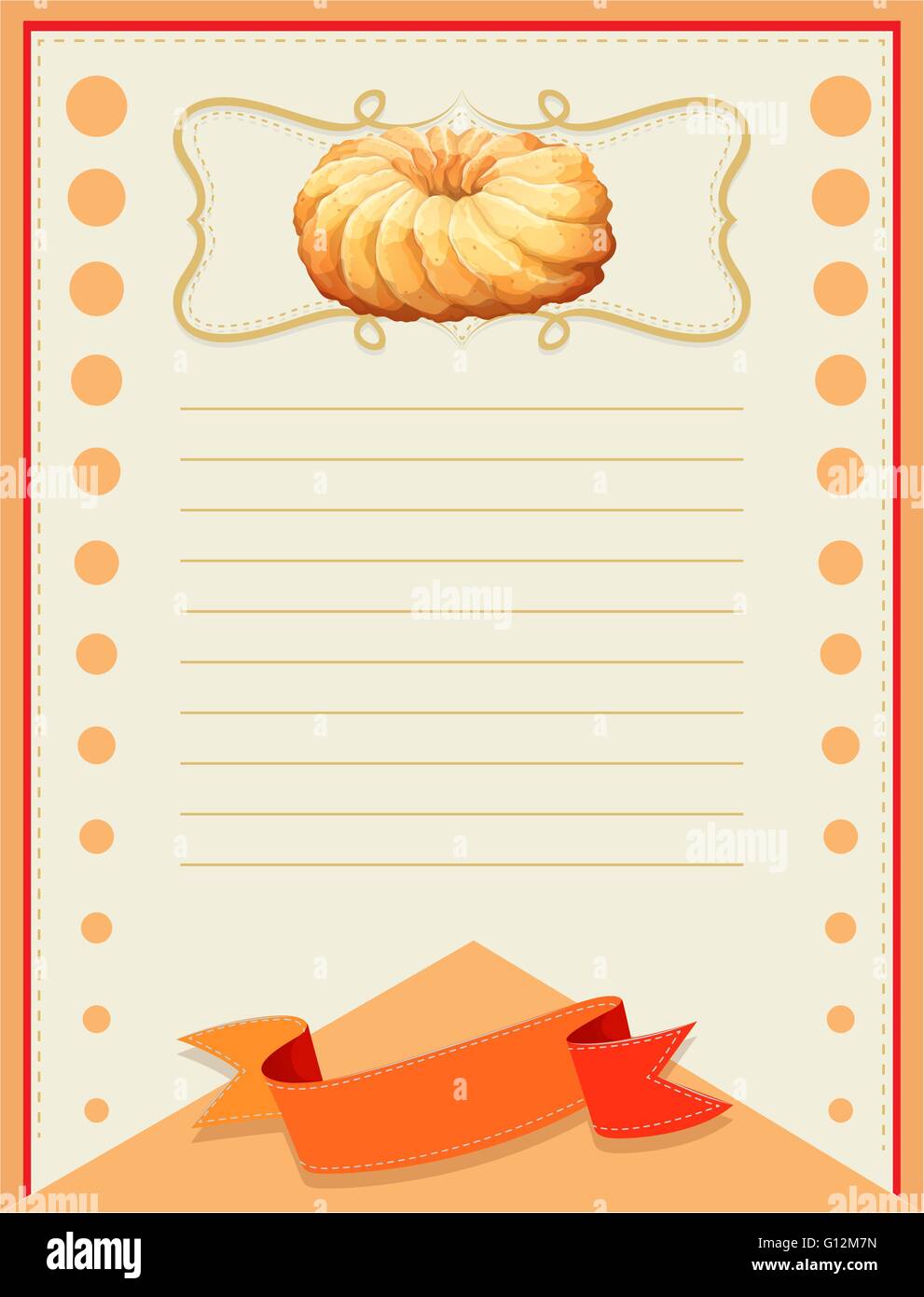 Paper design with cookie and ribbon illustration Stock Vector Image ...