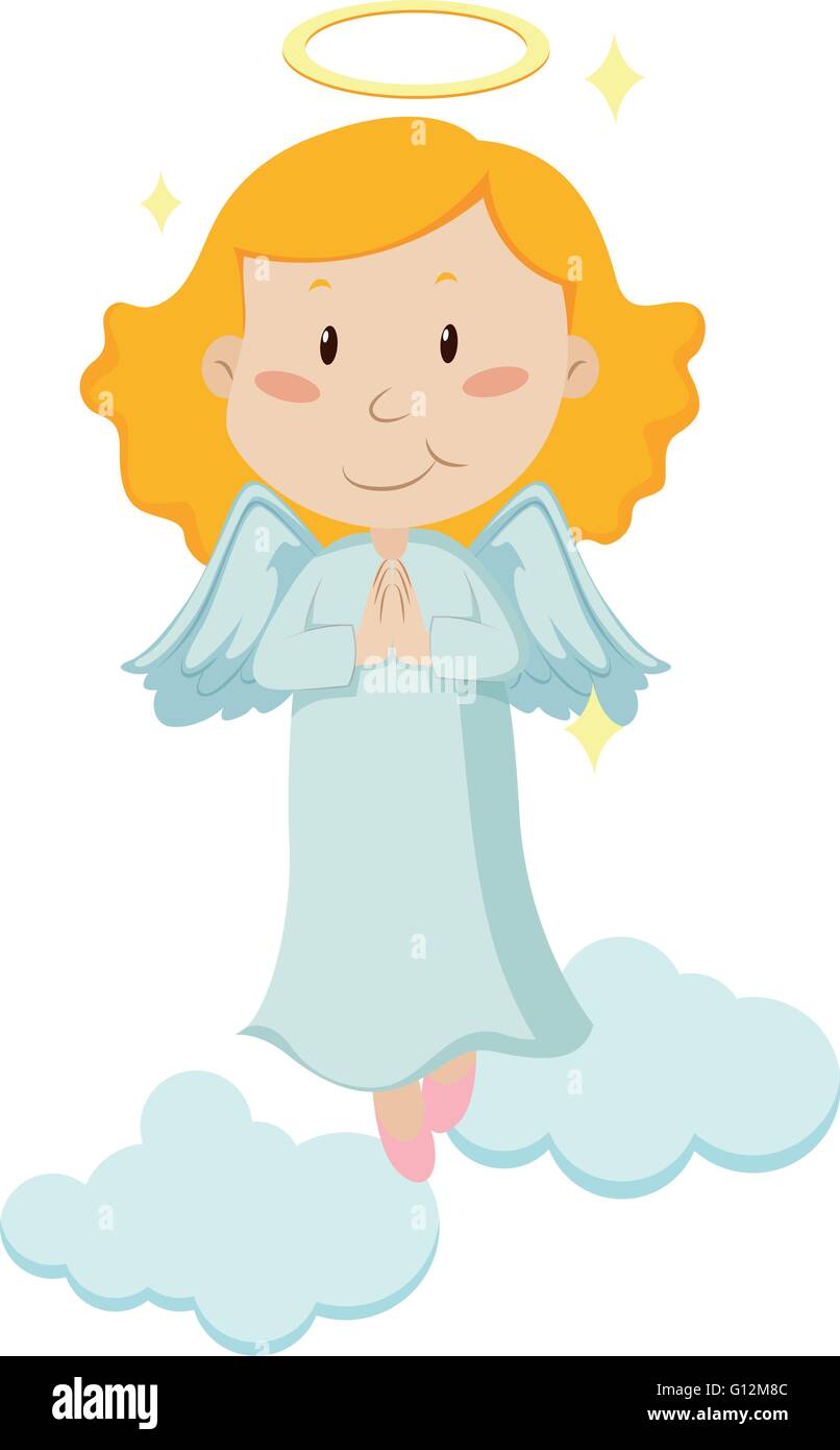 Cute angel flying in the sky illustration Stock Vector Image & Art - Alamy