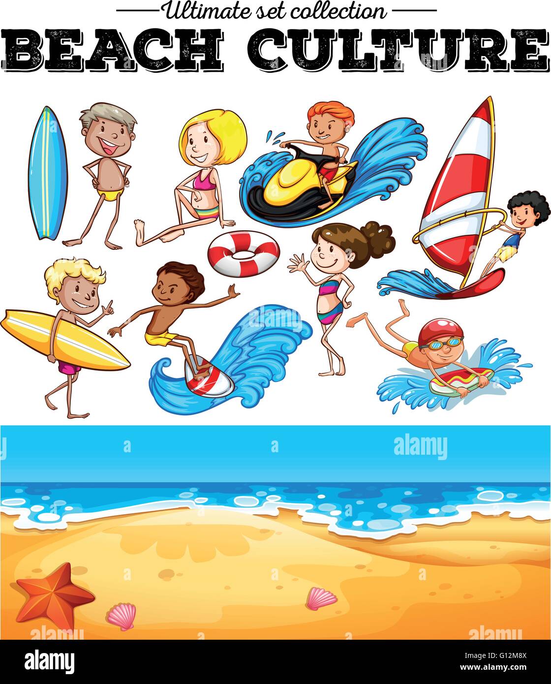 Water activities for children Stock Vector Images - Alamy