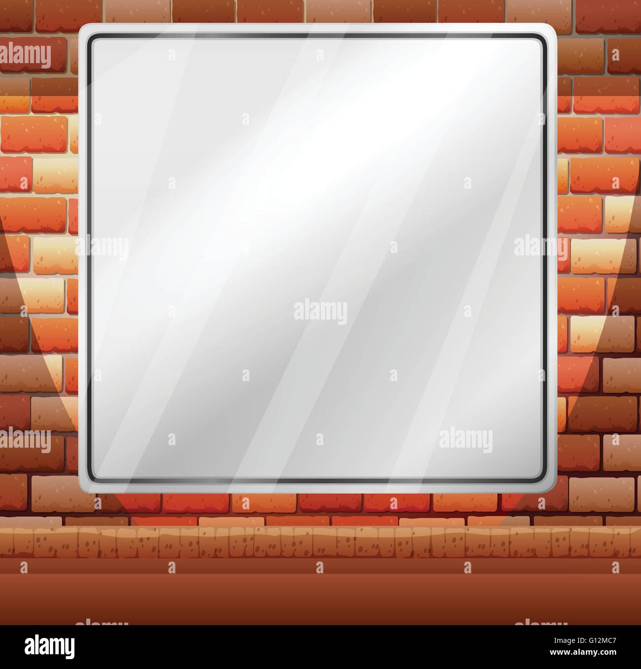 Blank border on brick wall illustration Stock Vector Image & Art - Alamy