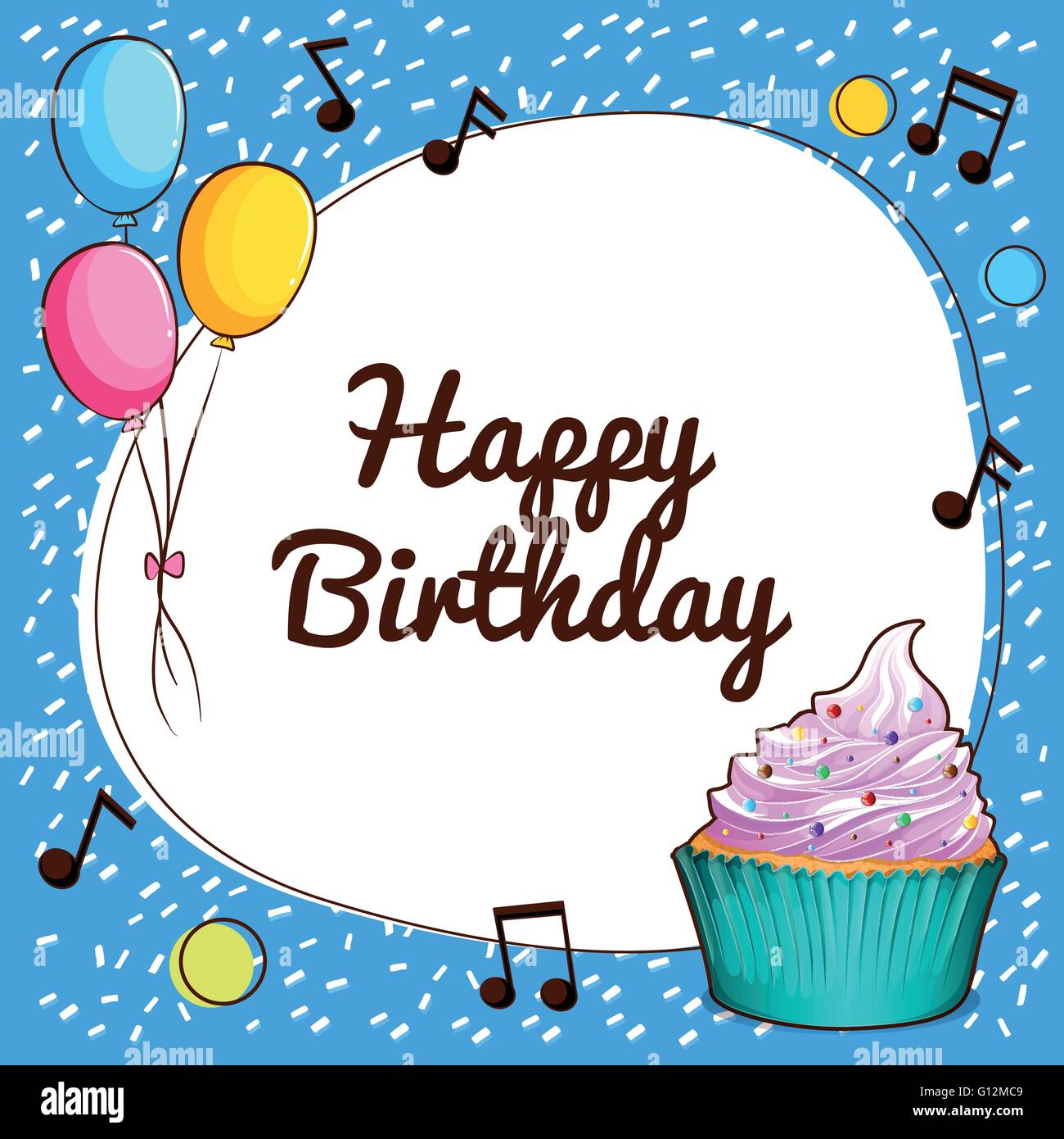 Happy birthday music notes hi-res stock photography and images - Alamy