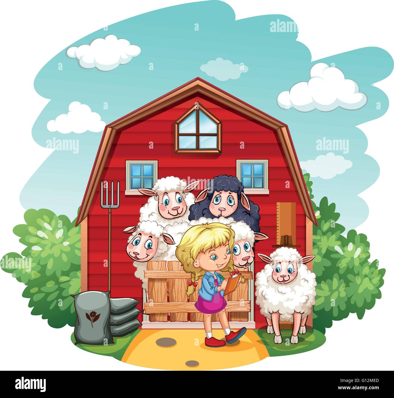 Farm girl clip art hi-res stock photography and images - Alamy