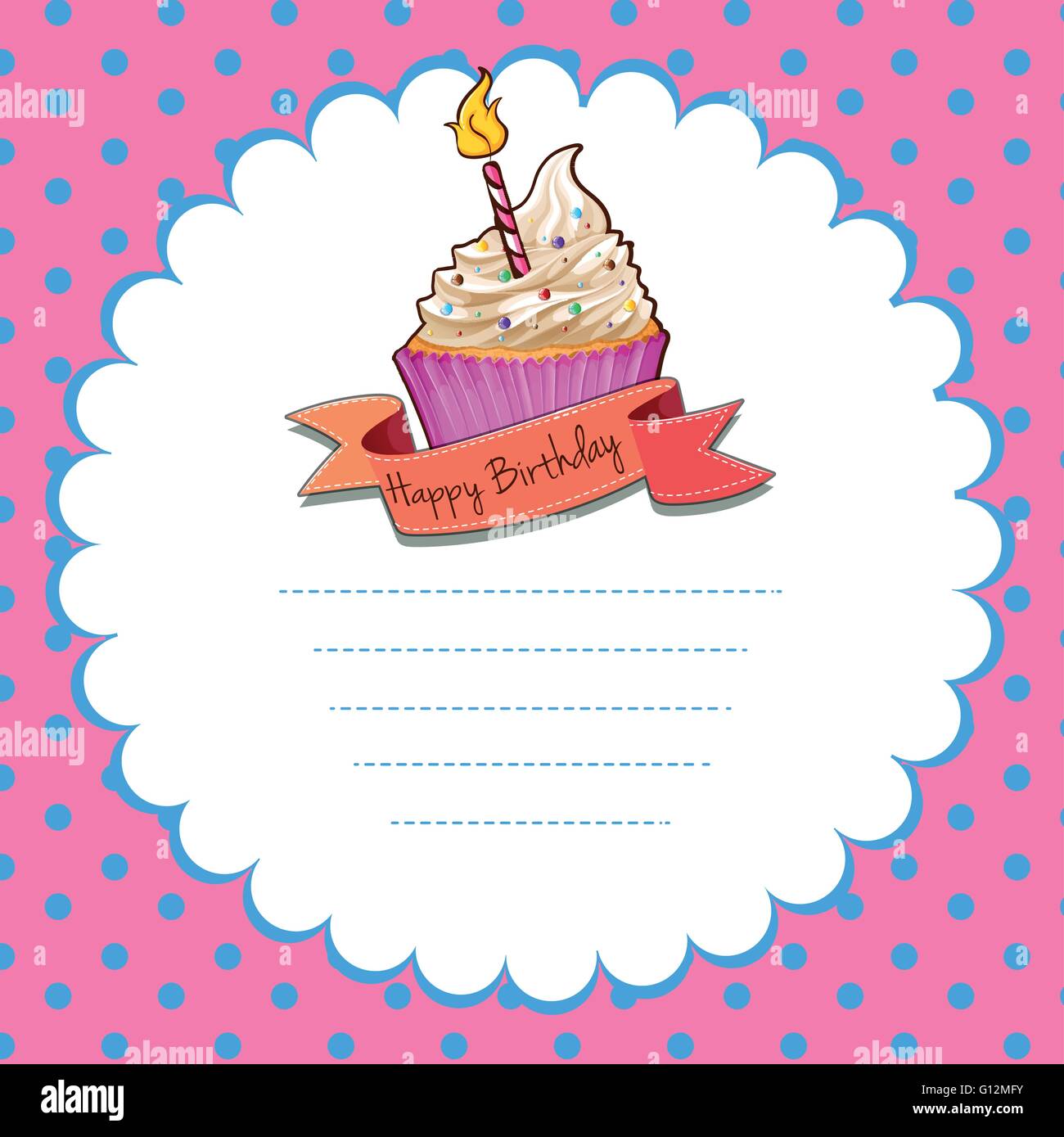 Border design with pink cupcake illustration Stock Vector Image & Art ...