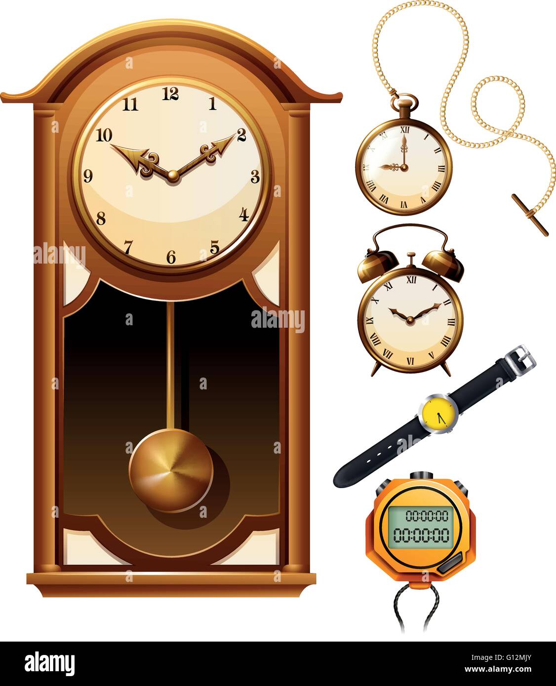Different design of clock illustration Stock Vector Image & Art - Alamy