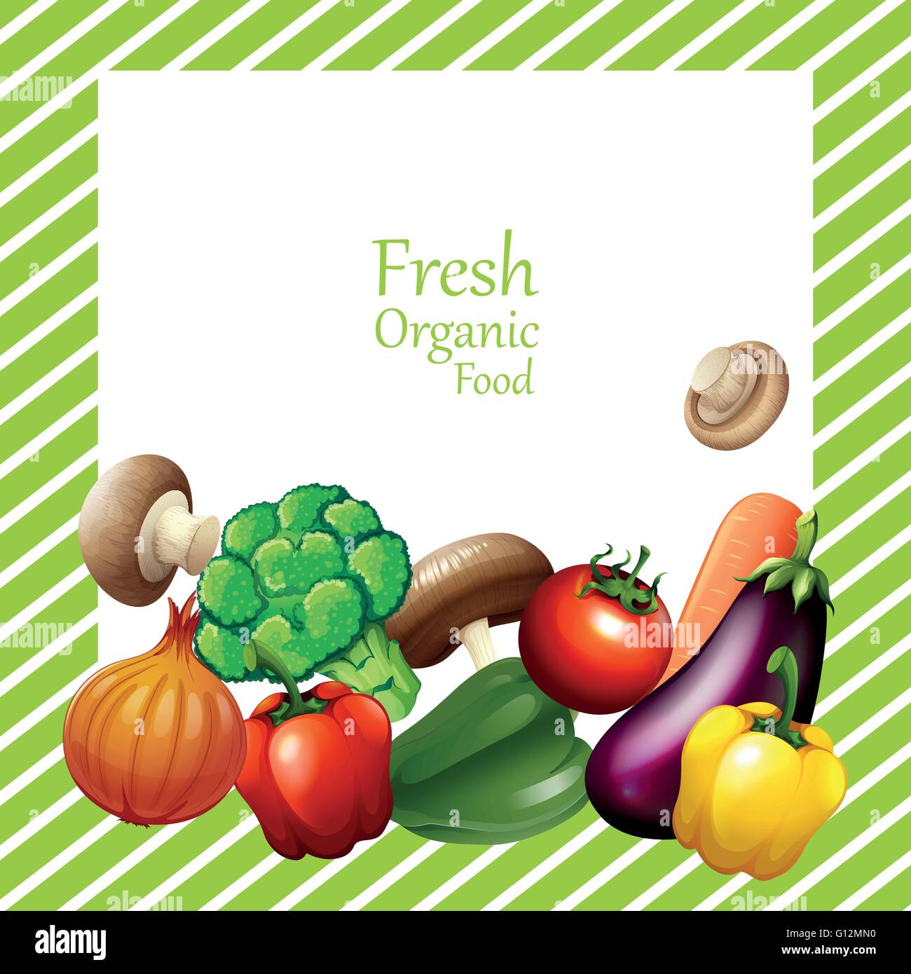 Border design with fresh vegetables illustration Stock Vector Image ...