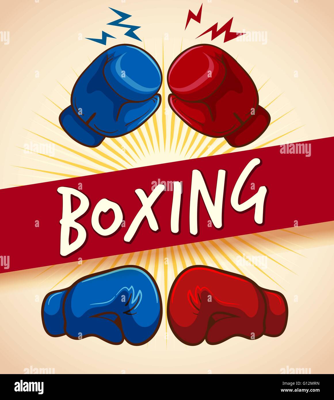 Boxing gloves and banner illustration Stock Vector Image & Art - Alamy