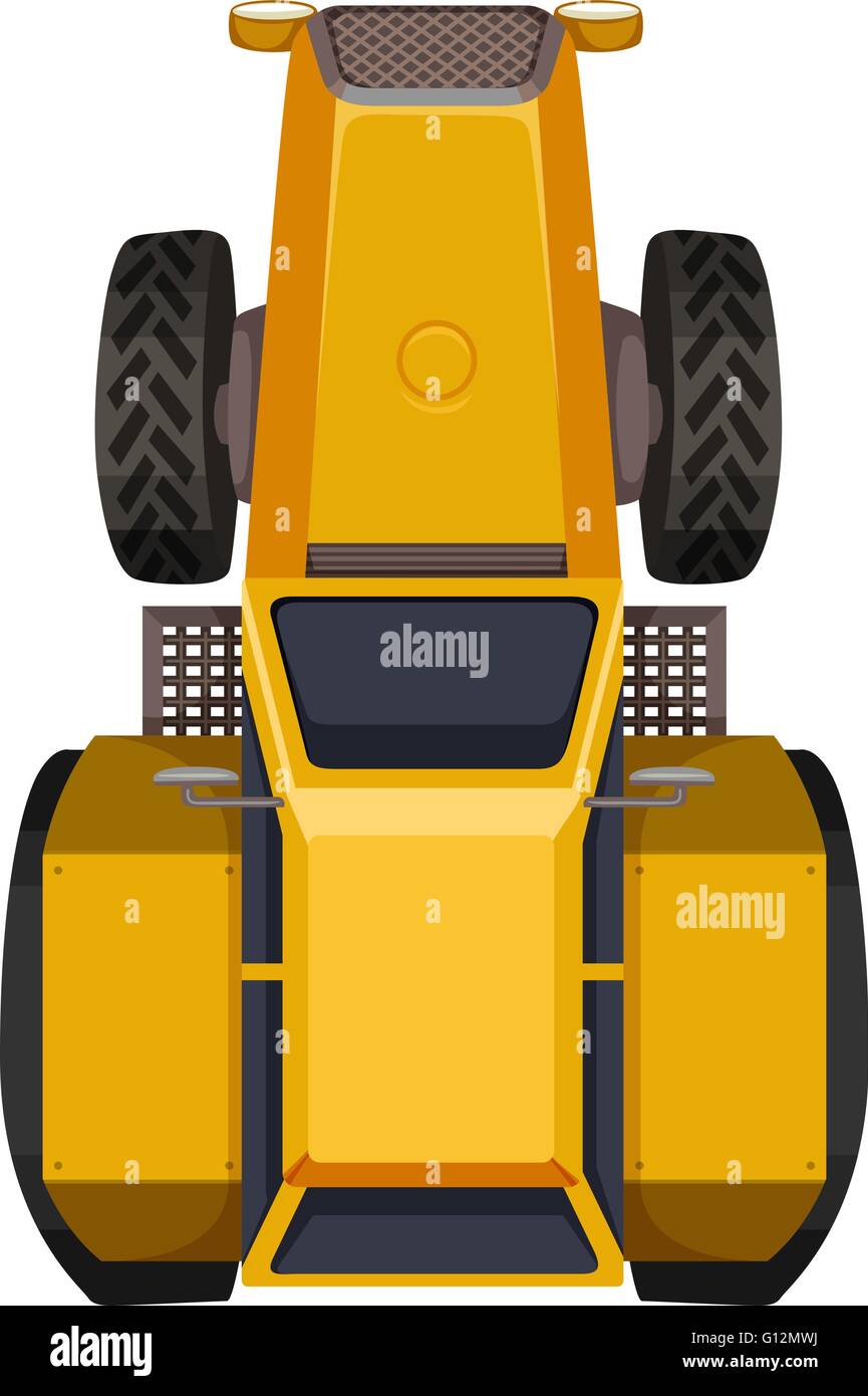 Yellow tractor in large scale illustration Stock Vector Image & Art - Alamy
