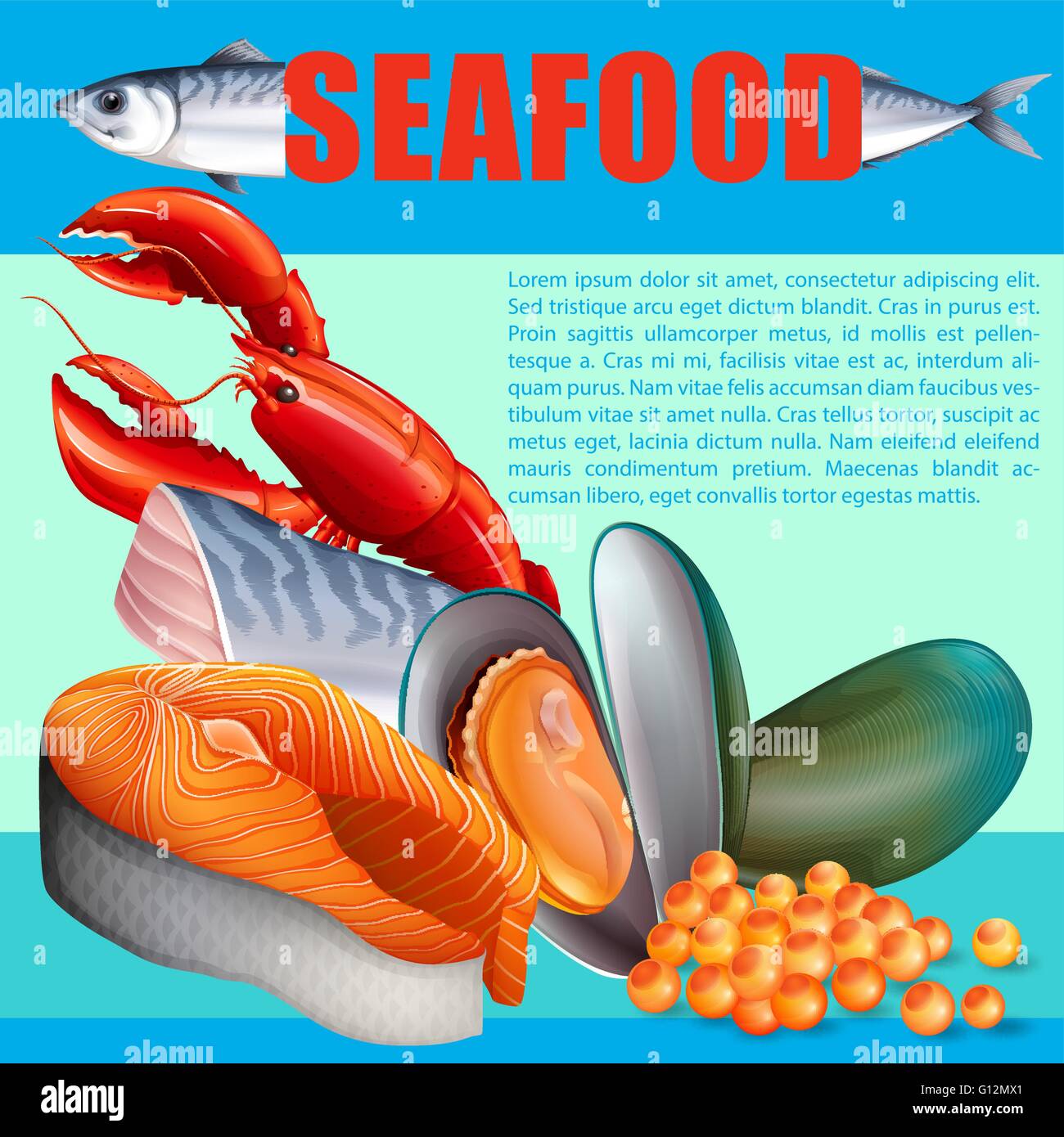 Seafood culinary art vector vectors Stock Vector Images - Alamy